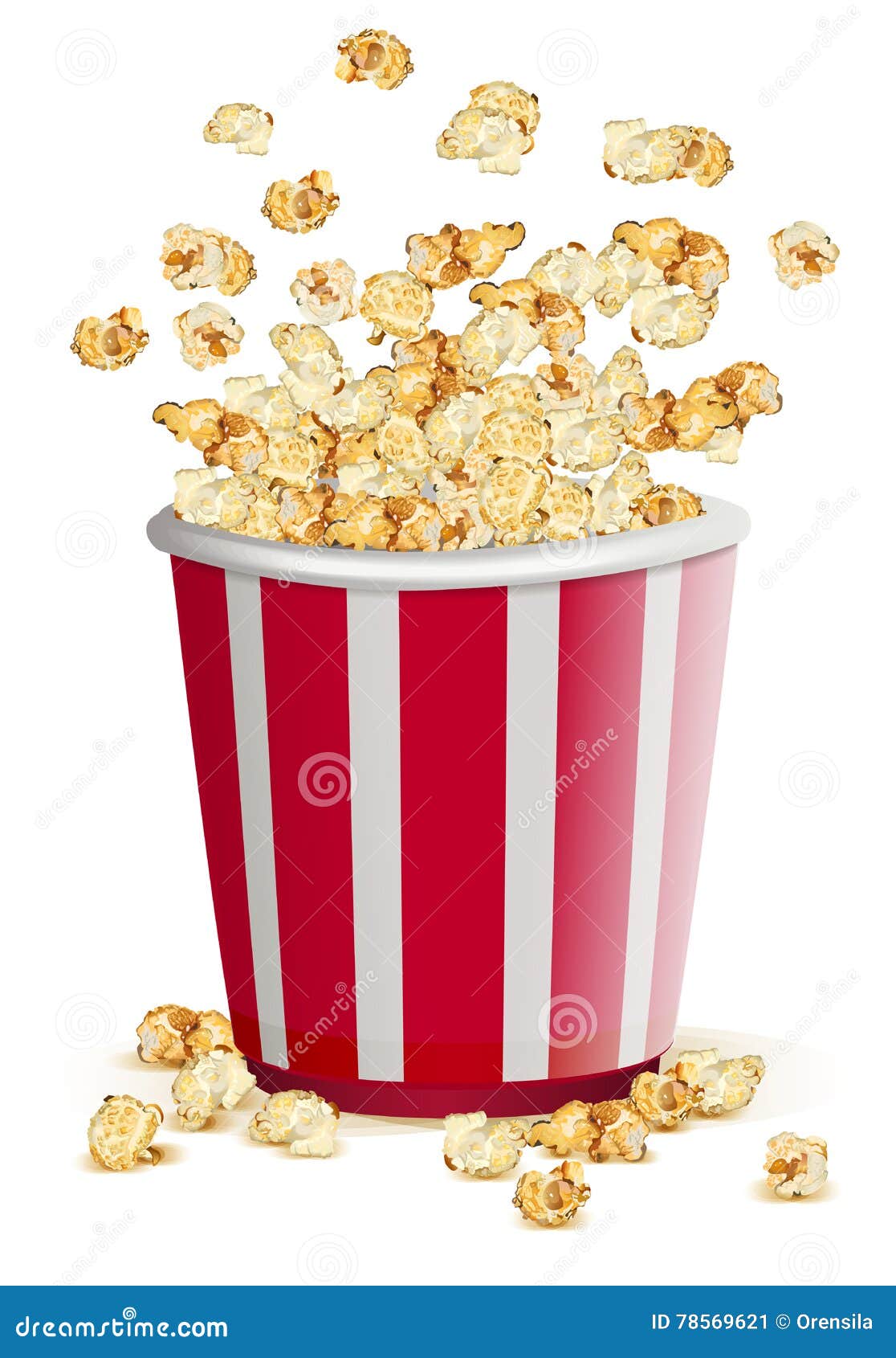 Full paper glass popcorn stock vector. Illustration of white - 78569621