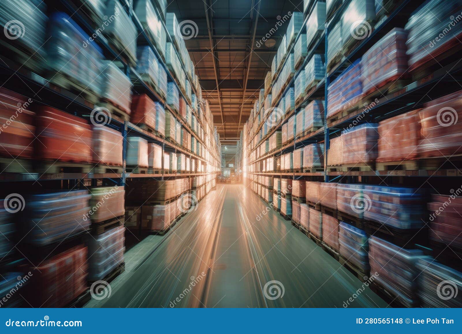 Full Parcels at the Racks in the Warehouse Stock Illustration ...