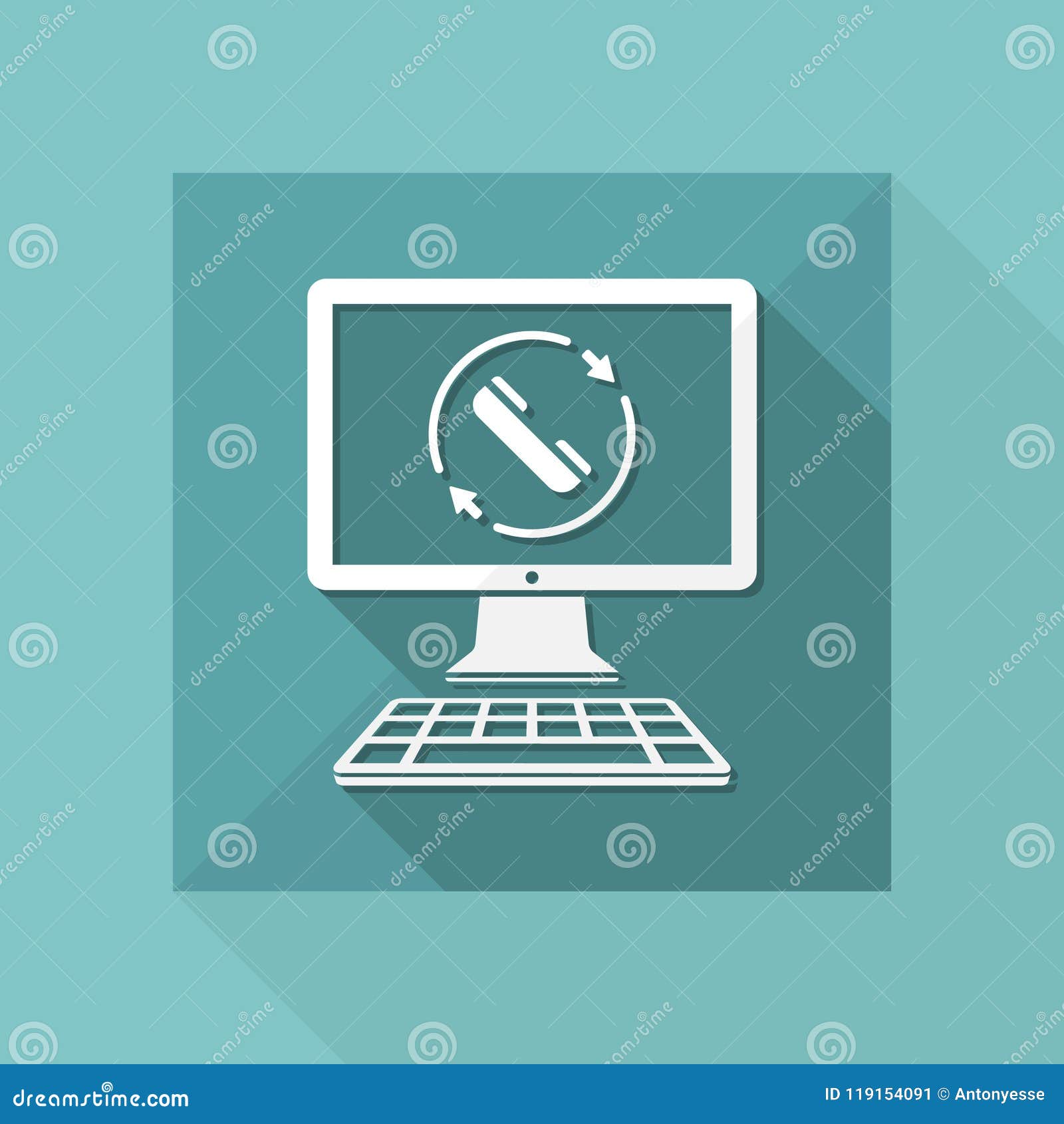 Full Phone Assistance Application - Vector Flat Icon Stock Vector ...