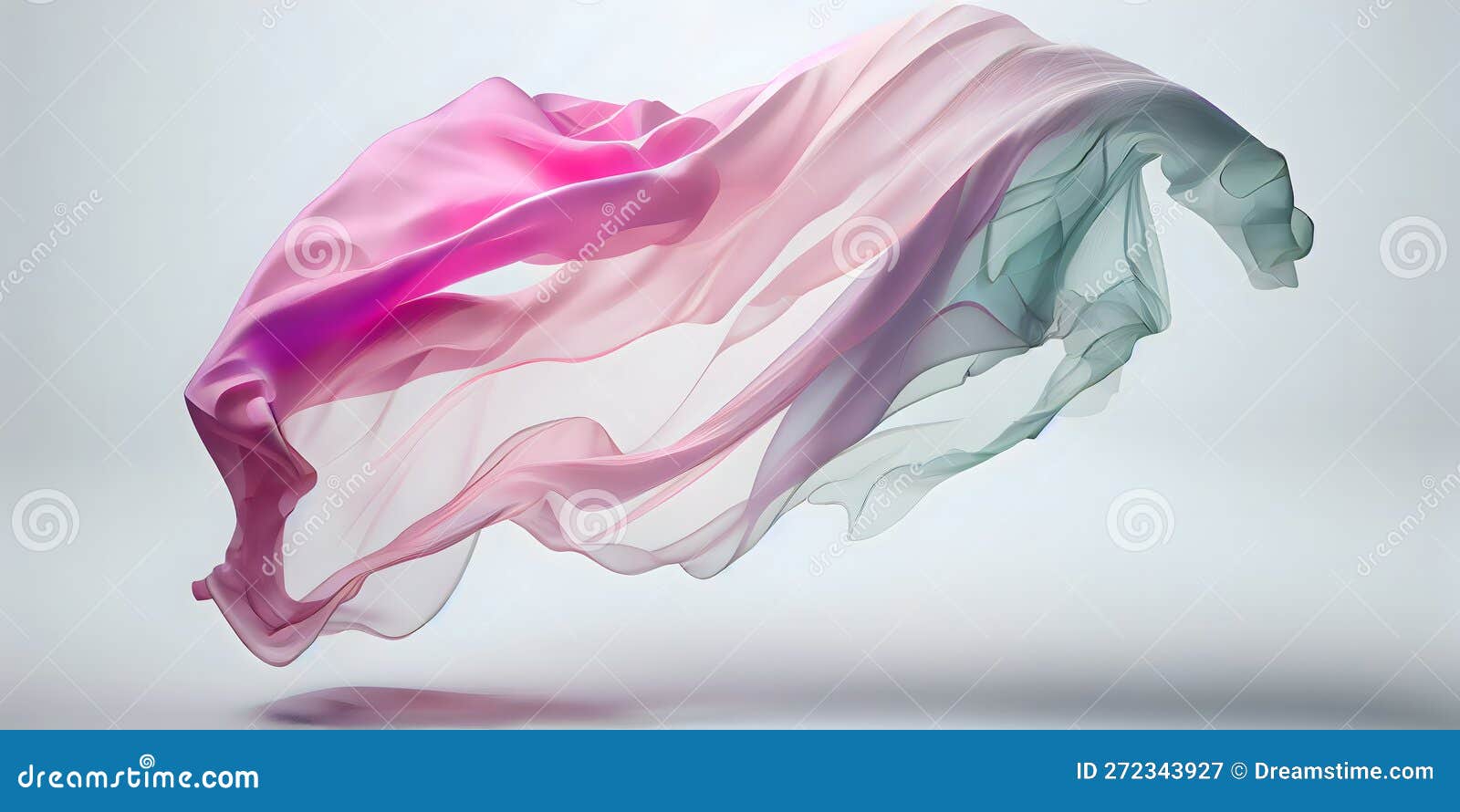 Full Piece of Flowing Fabric with White Background, Ai Generative Stock ...