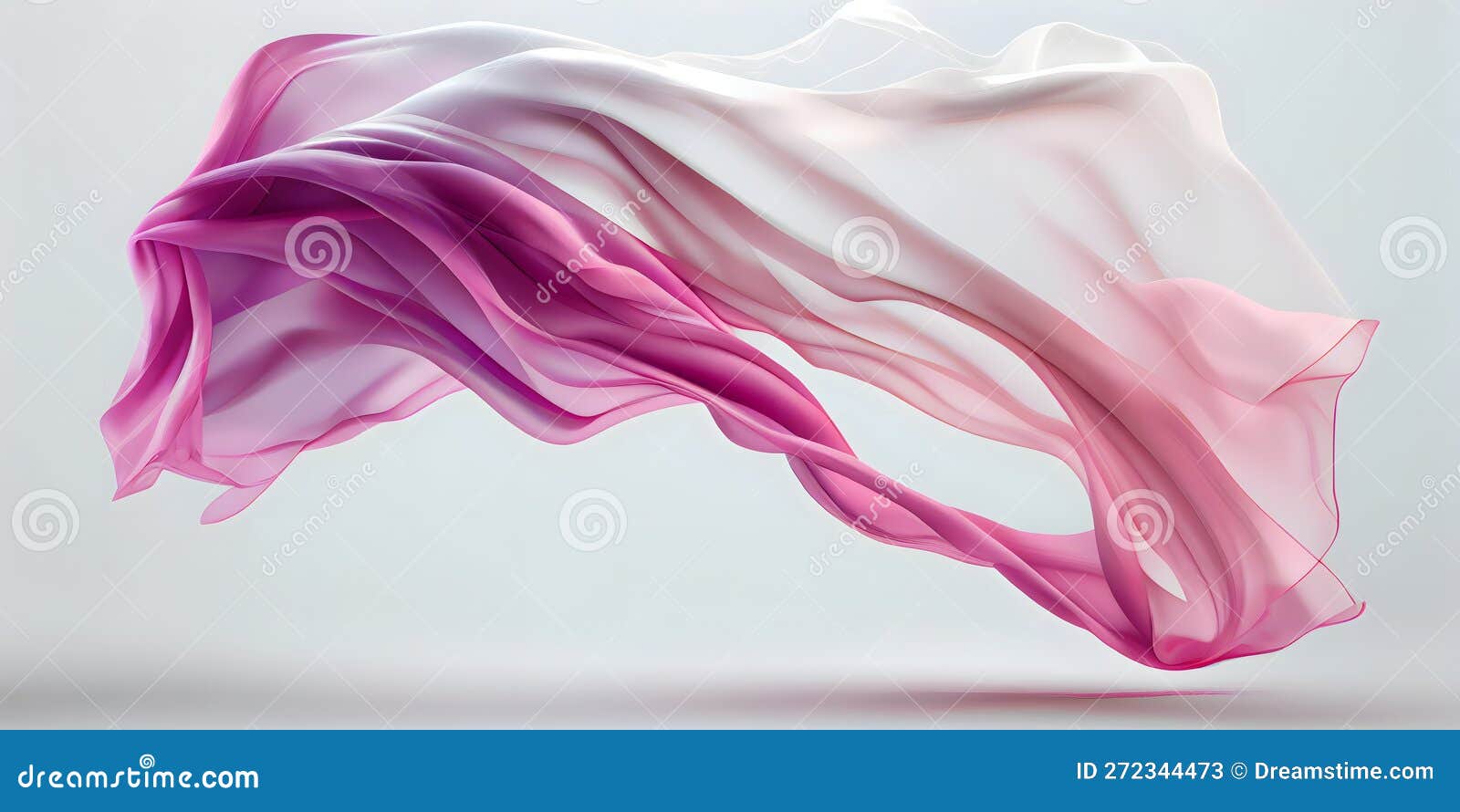 Full Piece of Flowing Fabric with White Background, Ai Generative Stock ...