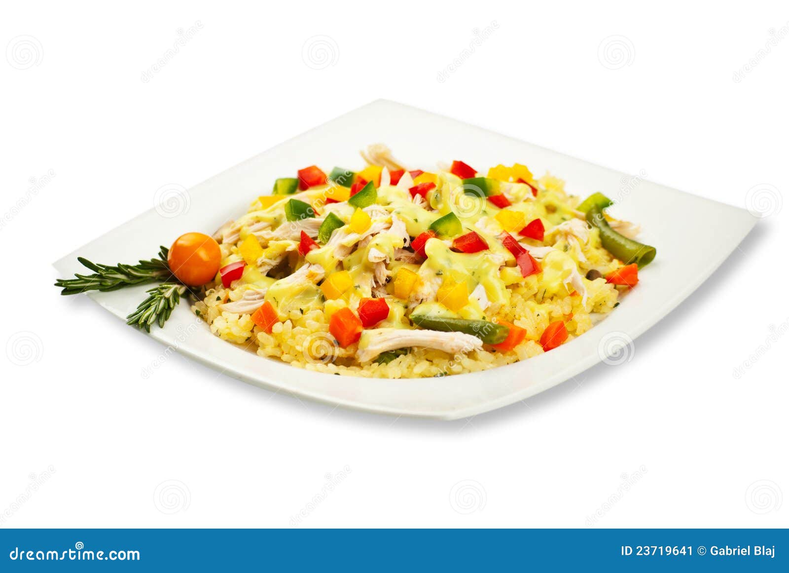 Full Plateau with Chicken Rice Stock Image - Image of menu, leaves ...