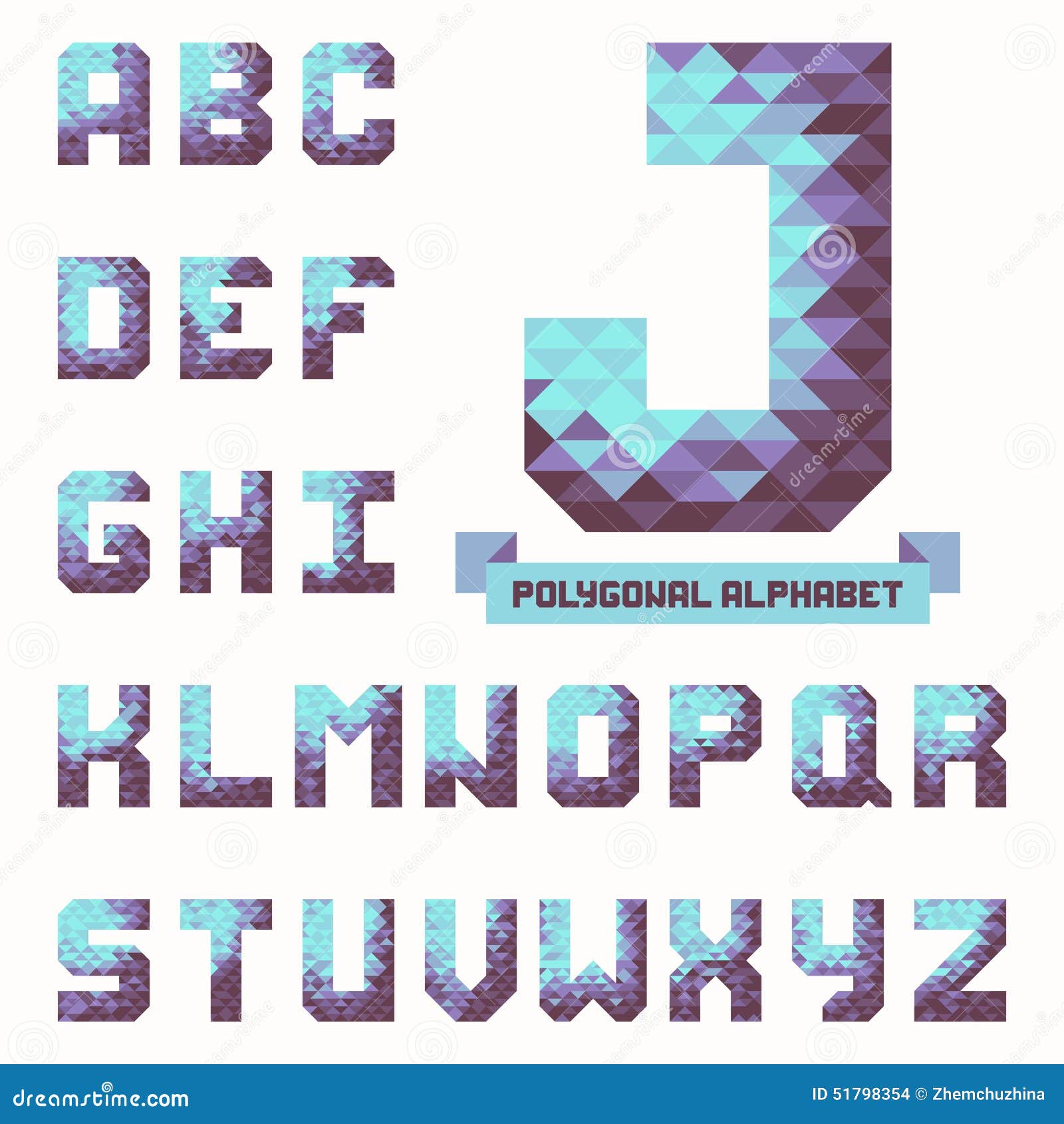 Full Polygonal Triangular Alphabet Trendy Typeset In Vector Stock