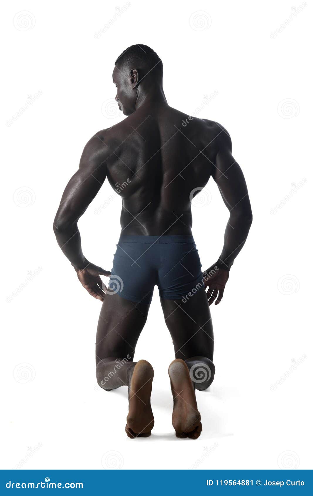 Full Portrait of a Man on Knees Stock Image - Image of naked, rear ...