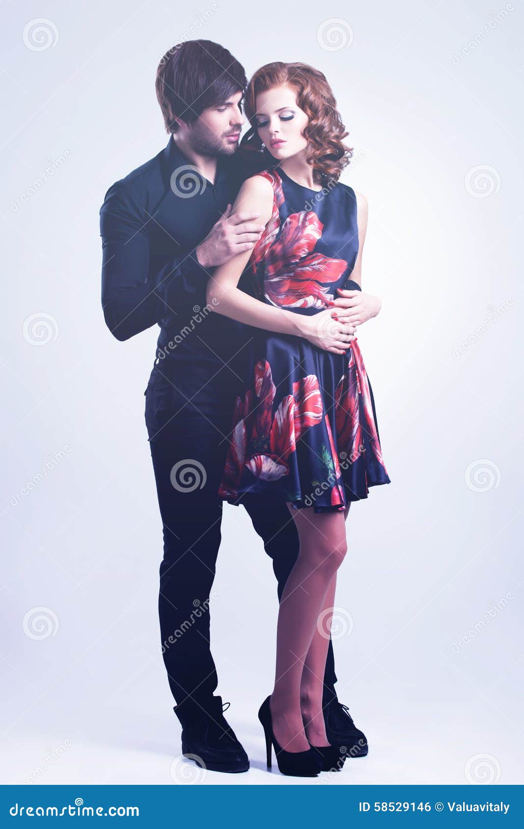Full Portrait of Young Couple in Love. Stock Photo - Image of handsome ...