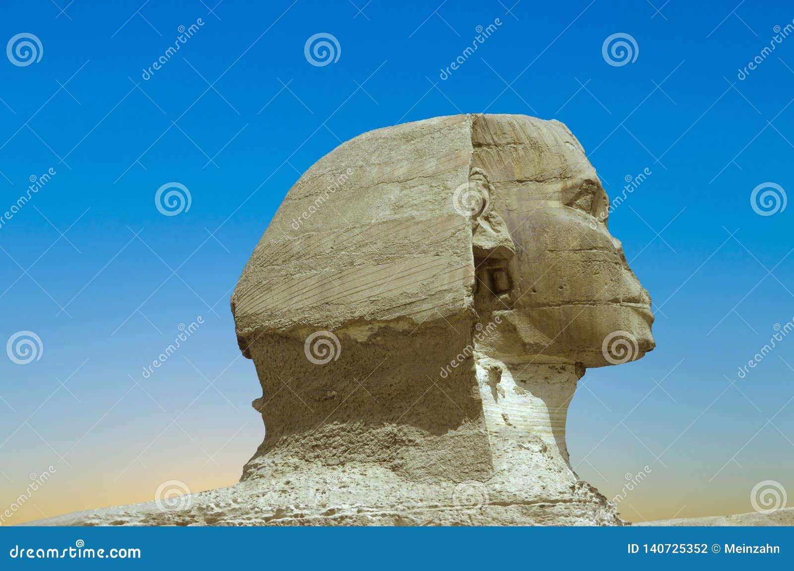 Full Profile of the Great Sphinx in Giza Stock Photo - Image of clear ...