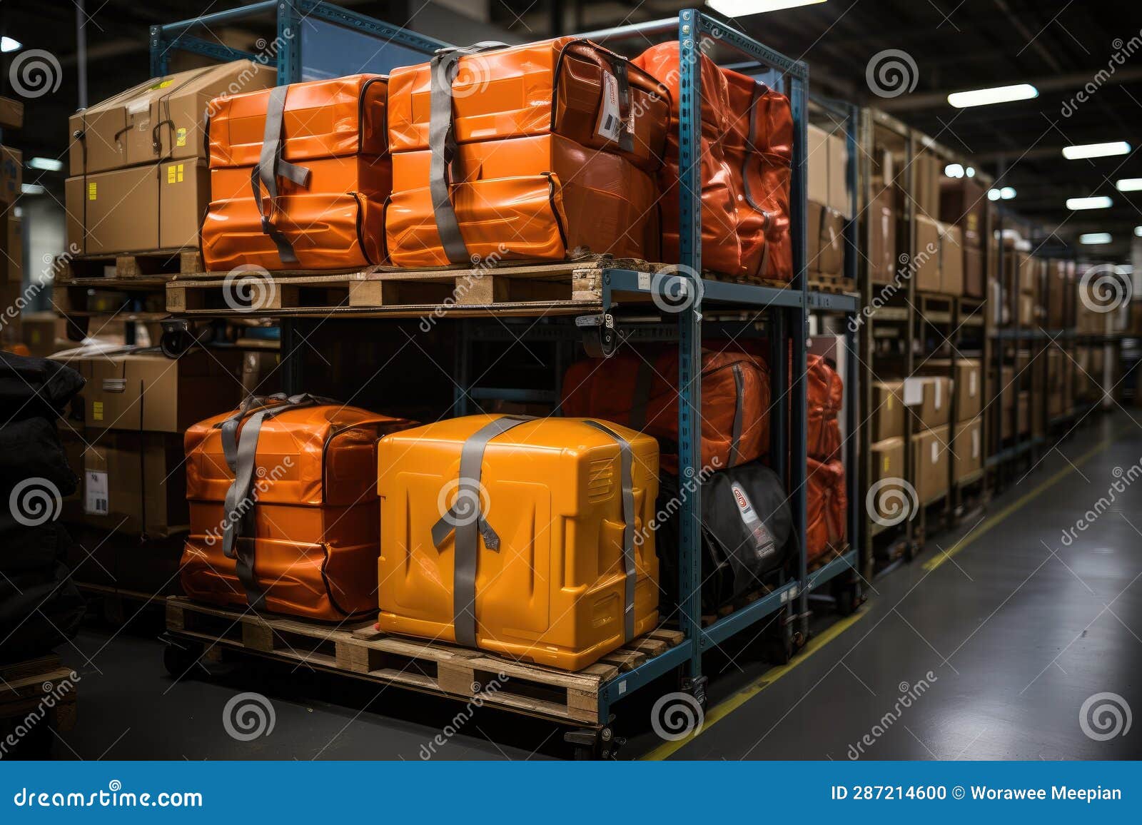 Full Rack Shelf in Mega Storehouse. Logistic Concept Stock Photo ...