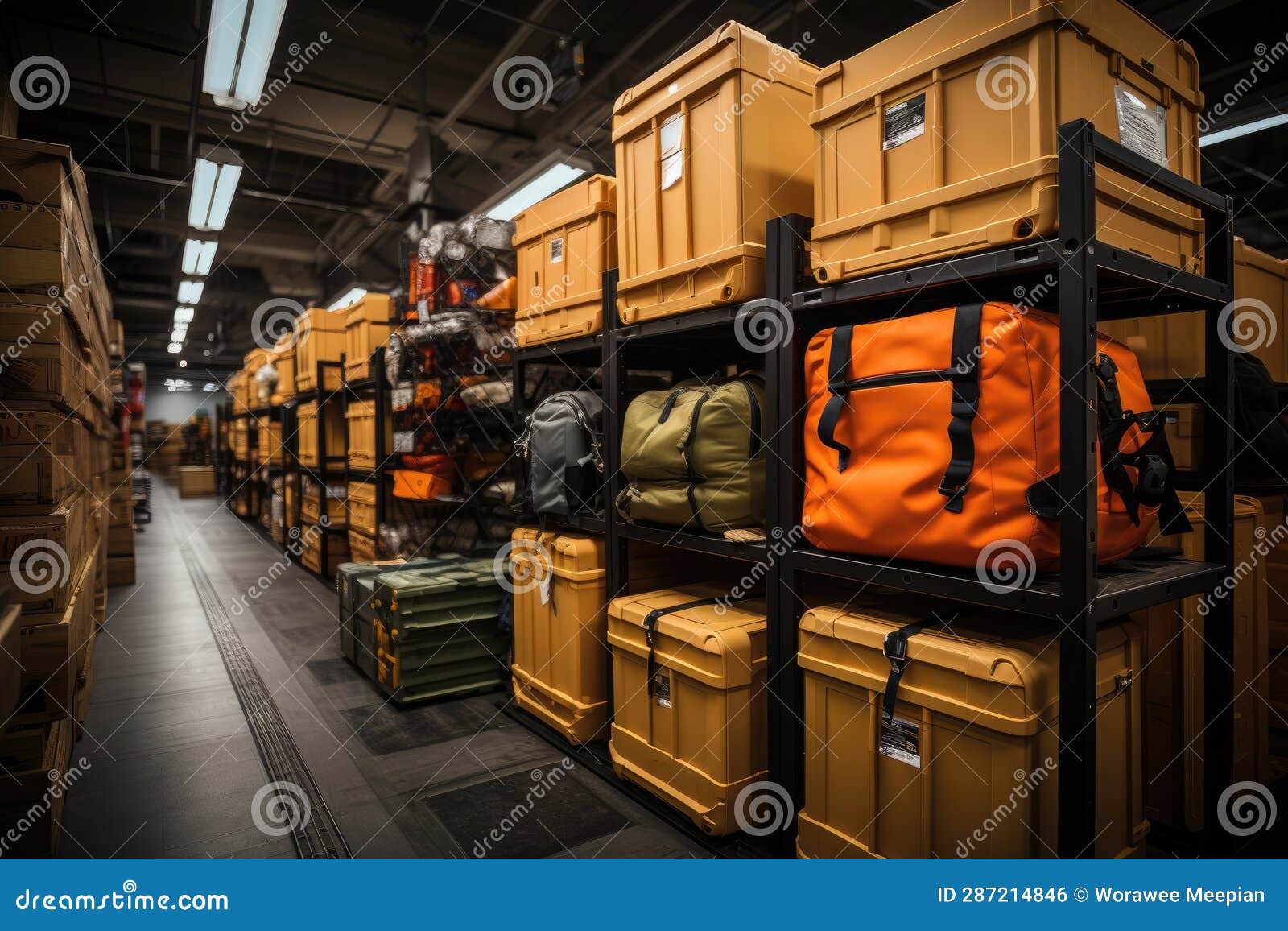 Full Rack Shelf in Mega Storehouse. Logistic Concept Stock Photo ...