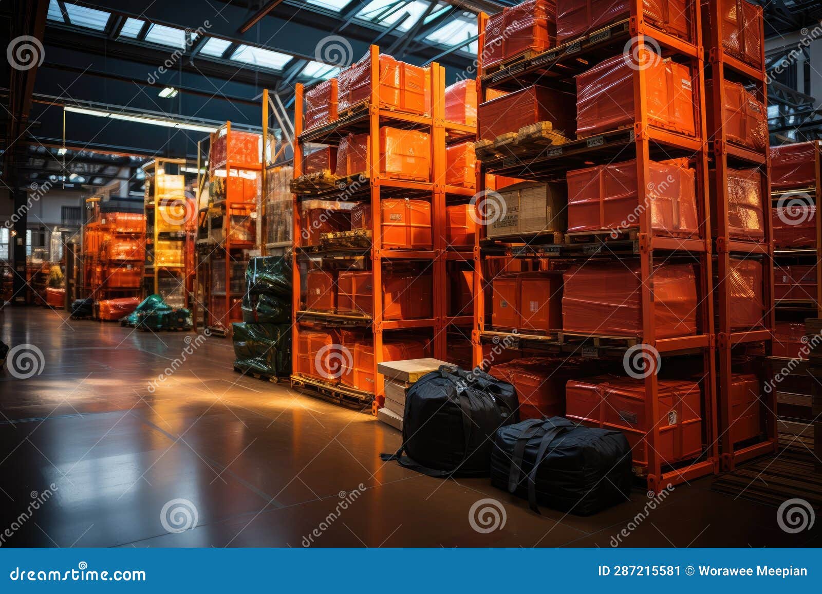 Full Rack Shelf in Mega Storehouse. Logistic Concept Stock Image ...