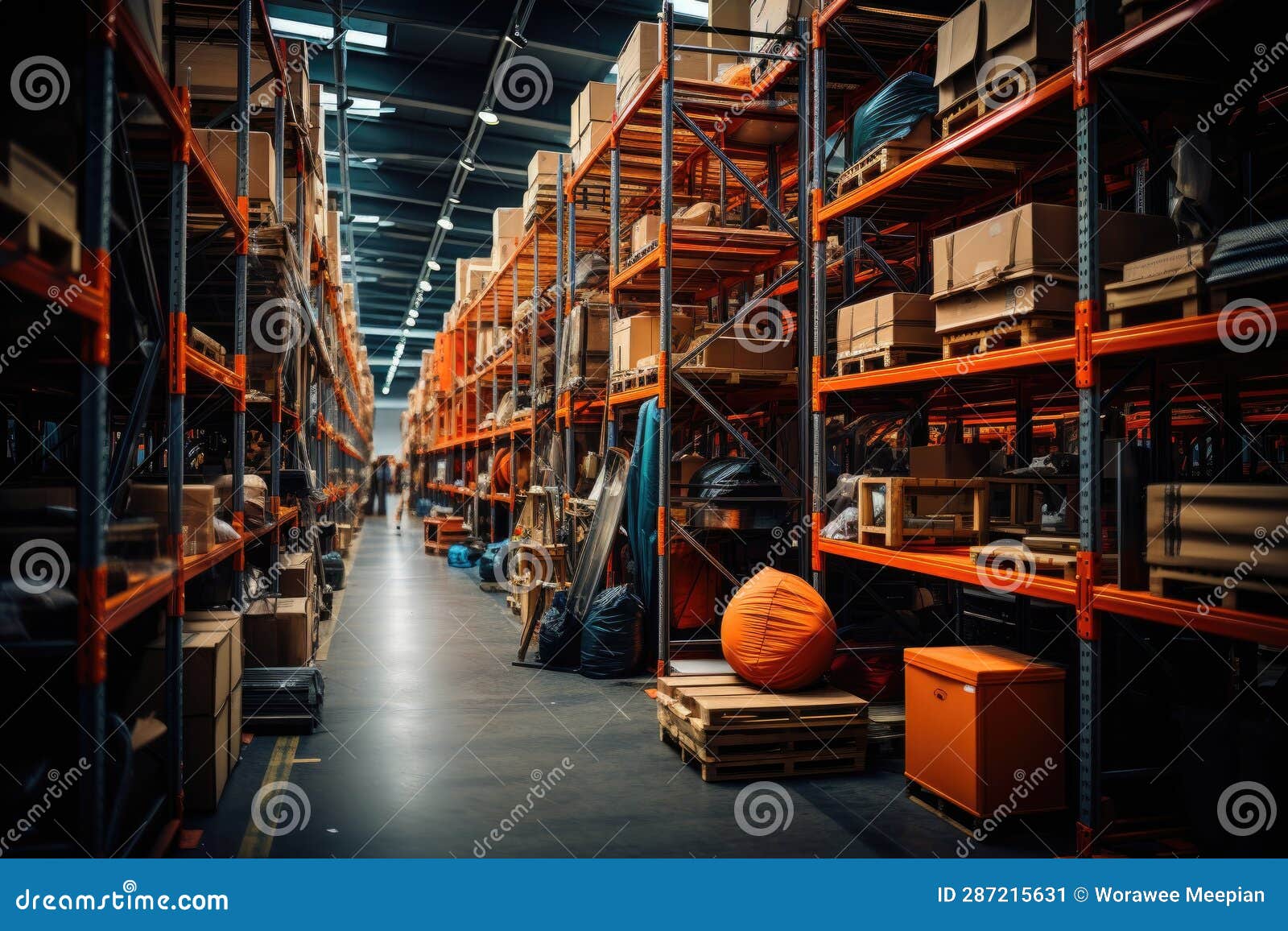 Full Rack Shelf in Mega Storehouse. Logistic Concept Stock Image ...
