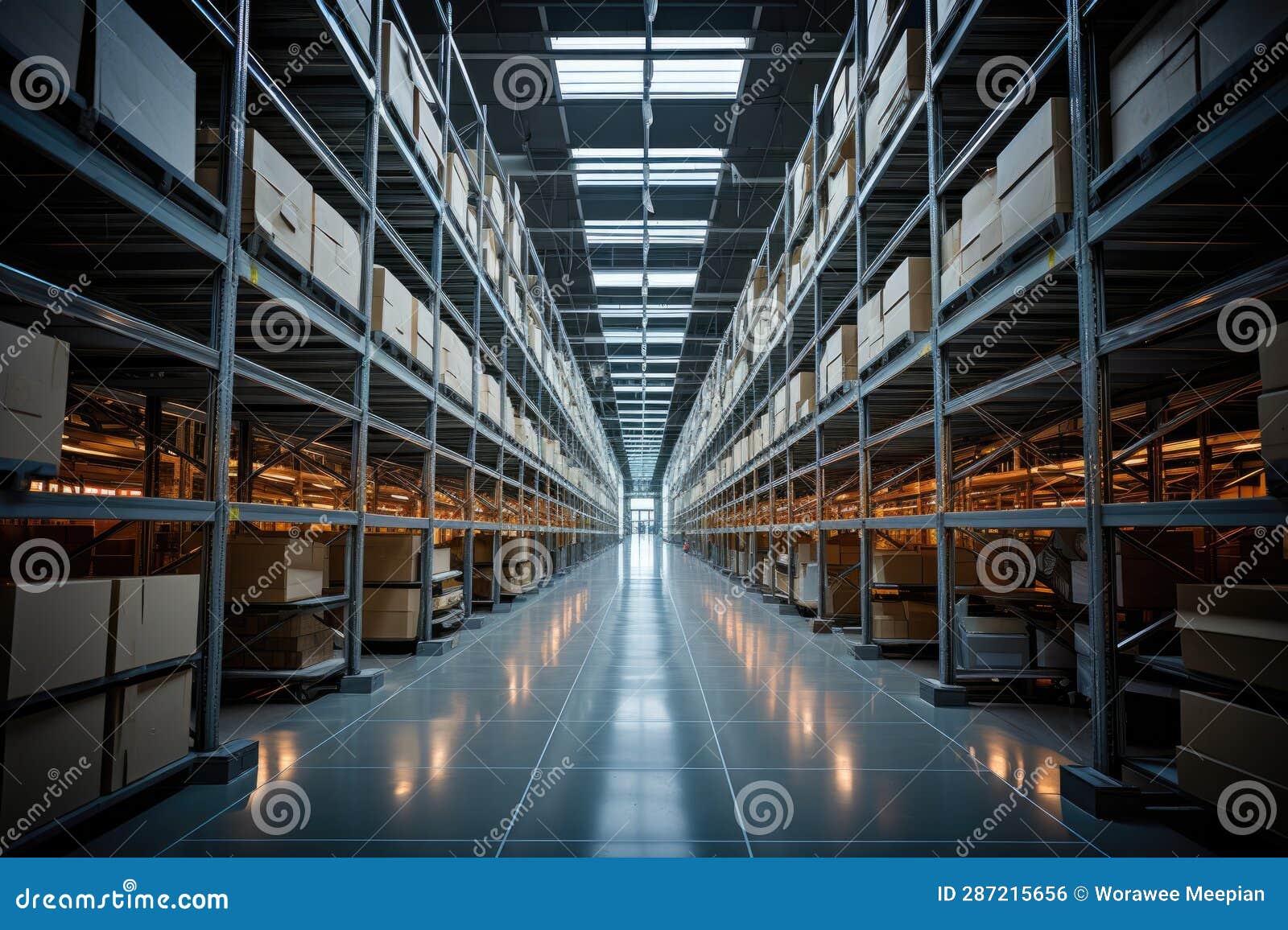 Full Rack Shelf in Mega Storehouse. Logistic Concept Stock Photo ...