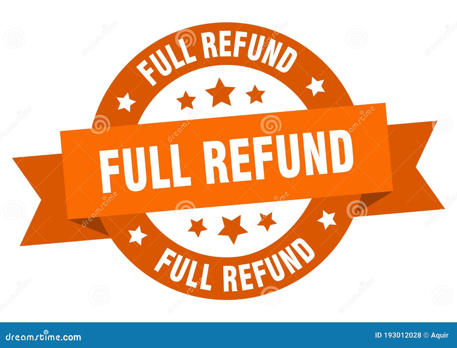 Full Refund Round Ribbon Isolated Label. Full Refund Sign Stock Vector ...