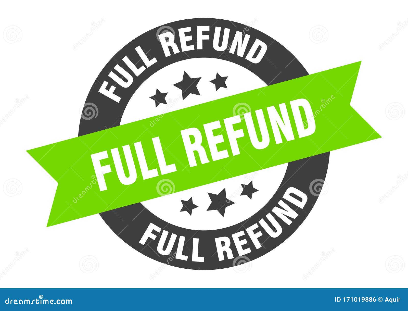 Full Refund Sign. Full Refund Round Ribbon Sticker Stock Vector ...