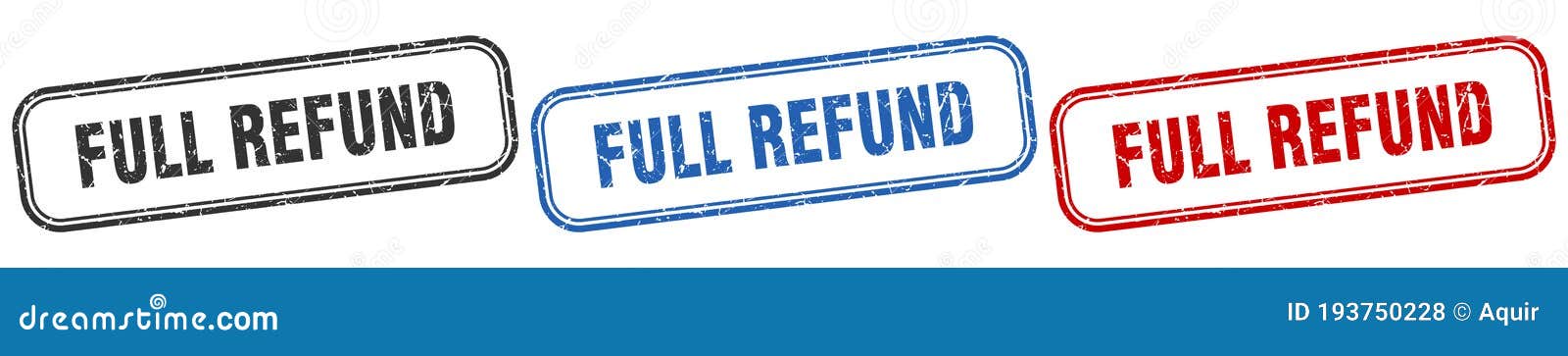 Full Refund Square Isolated Sign Set. Full Refund Stamp Stock Vector ...