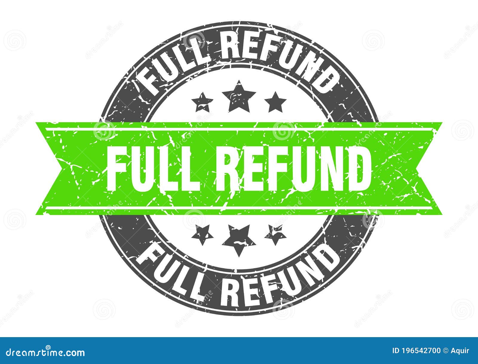 Full refund stamp stock vector. Illustration of ribbon - 196542700