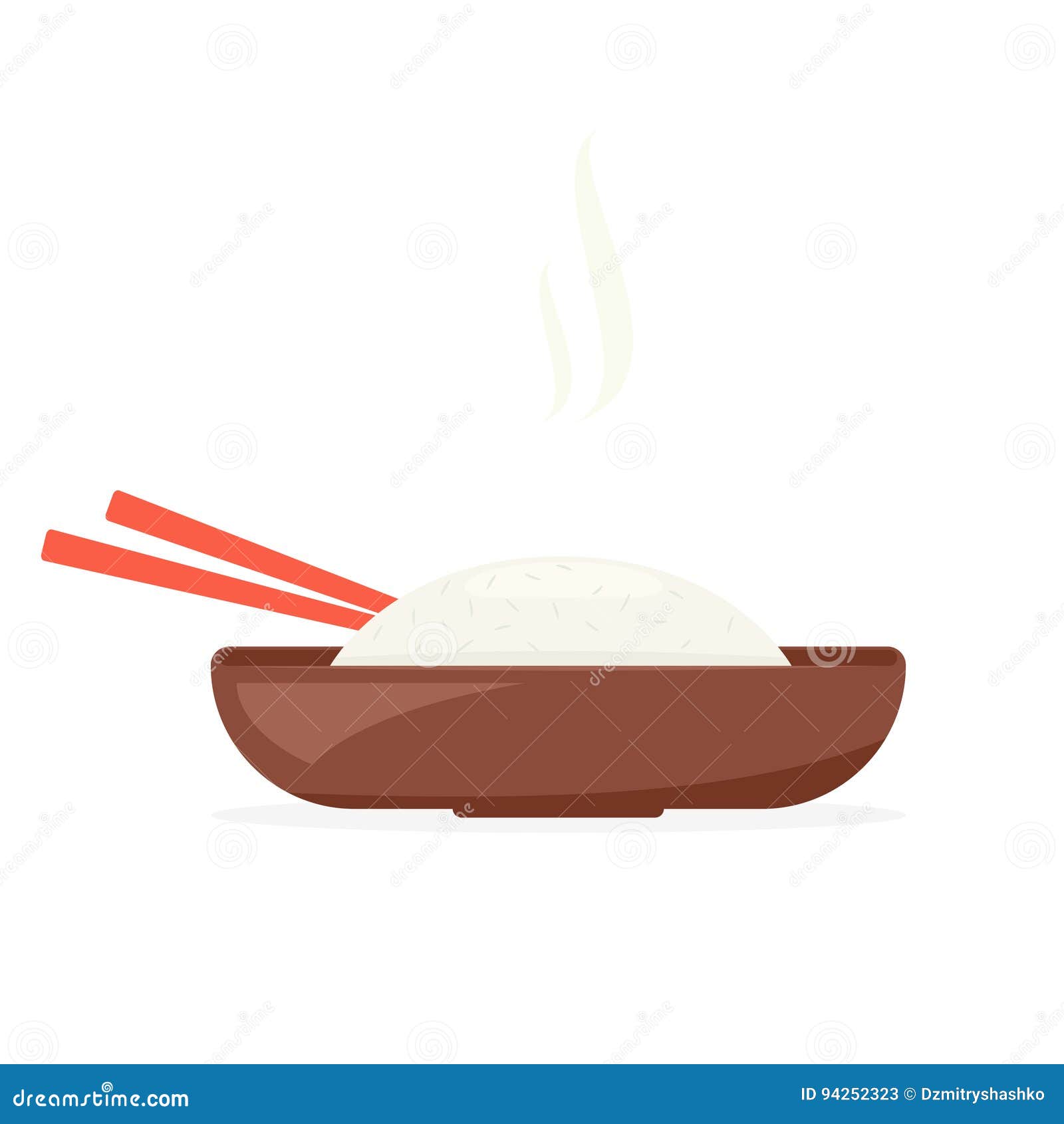 Full rice plate stock vector. Illustration of ingredient - 94252323