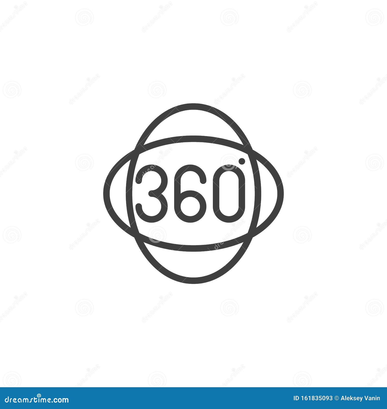 360 Degrees Arrow Line Icon Stock Vector - Illustration of line, angle ...
