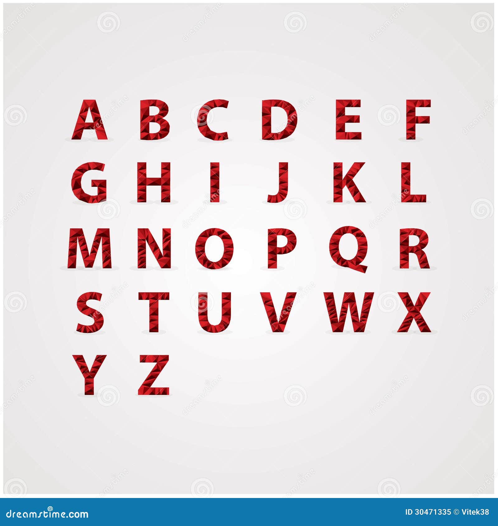 Full Ruby Alphabet with Reflections. Stock Vector - Illustration of ...