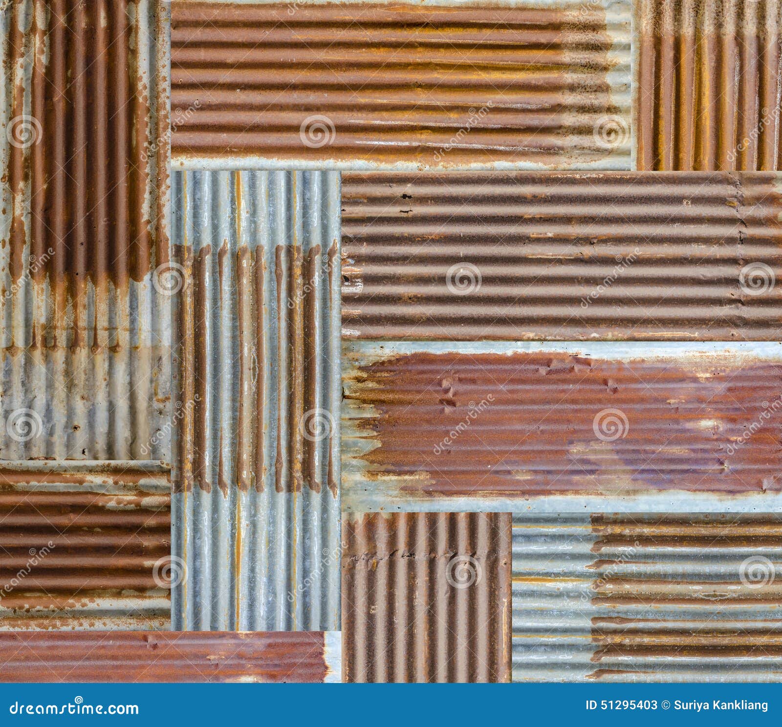 Full of Rusty Old Tin Roof. Stock Image - Image of backgrounds, plate ...