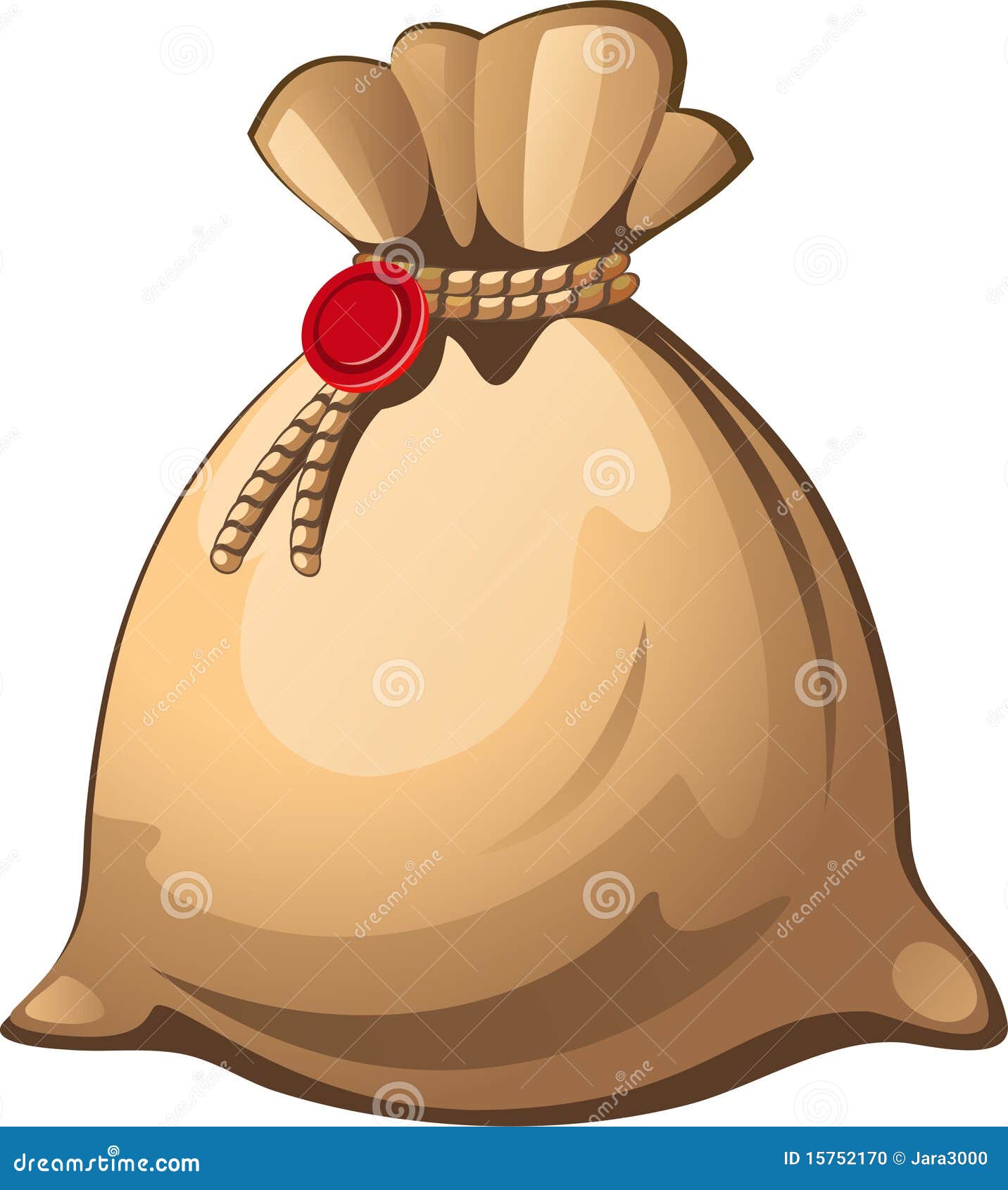 A Big Full Sack Tied With A Piece Of Rope And Attached To A Bundle Of ...