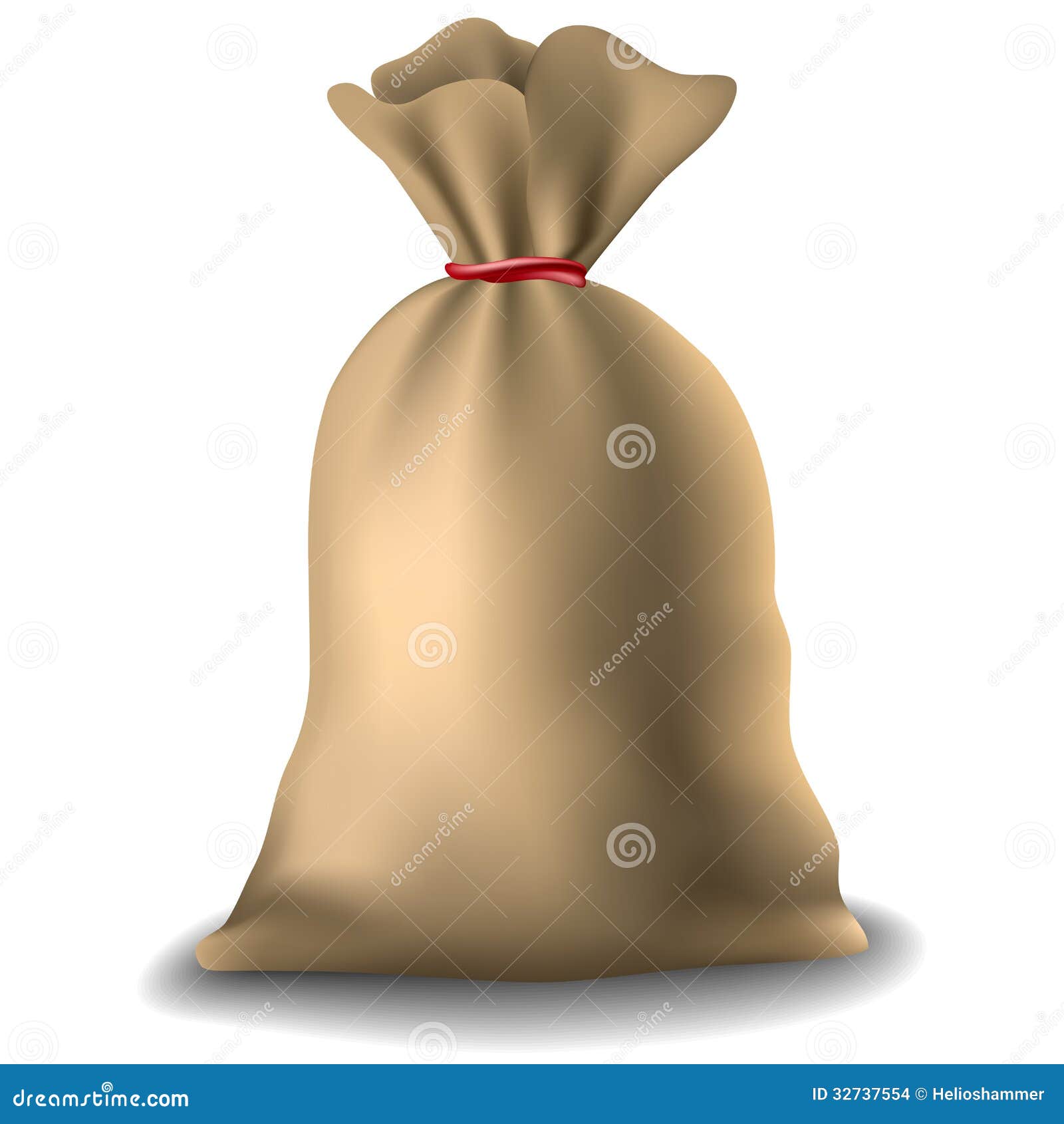 A Big Full Sack Tied With A Piece Of Rope And Attached To A Bundle Of ...