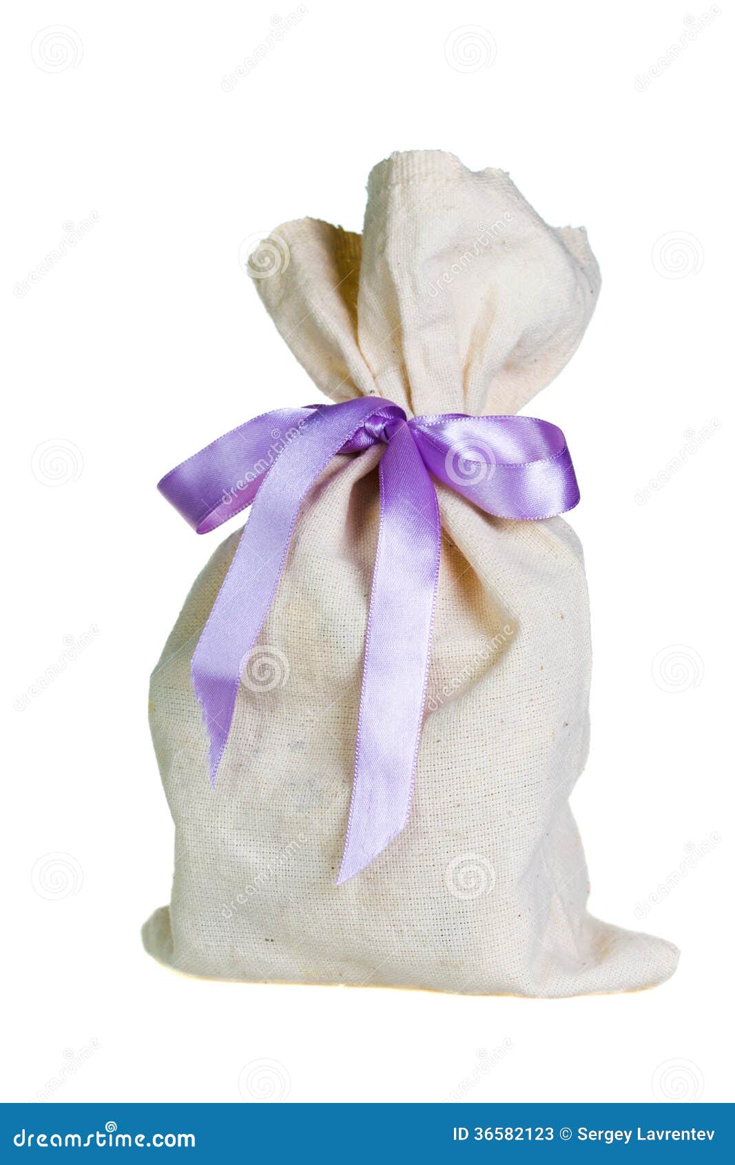 Full sack with ribbon stock image. Image of white, object - 36582123
