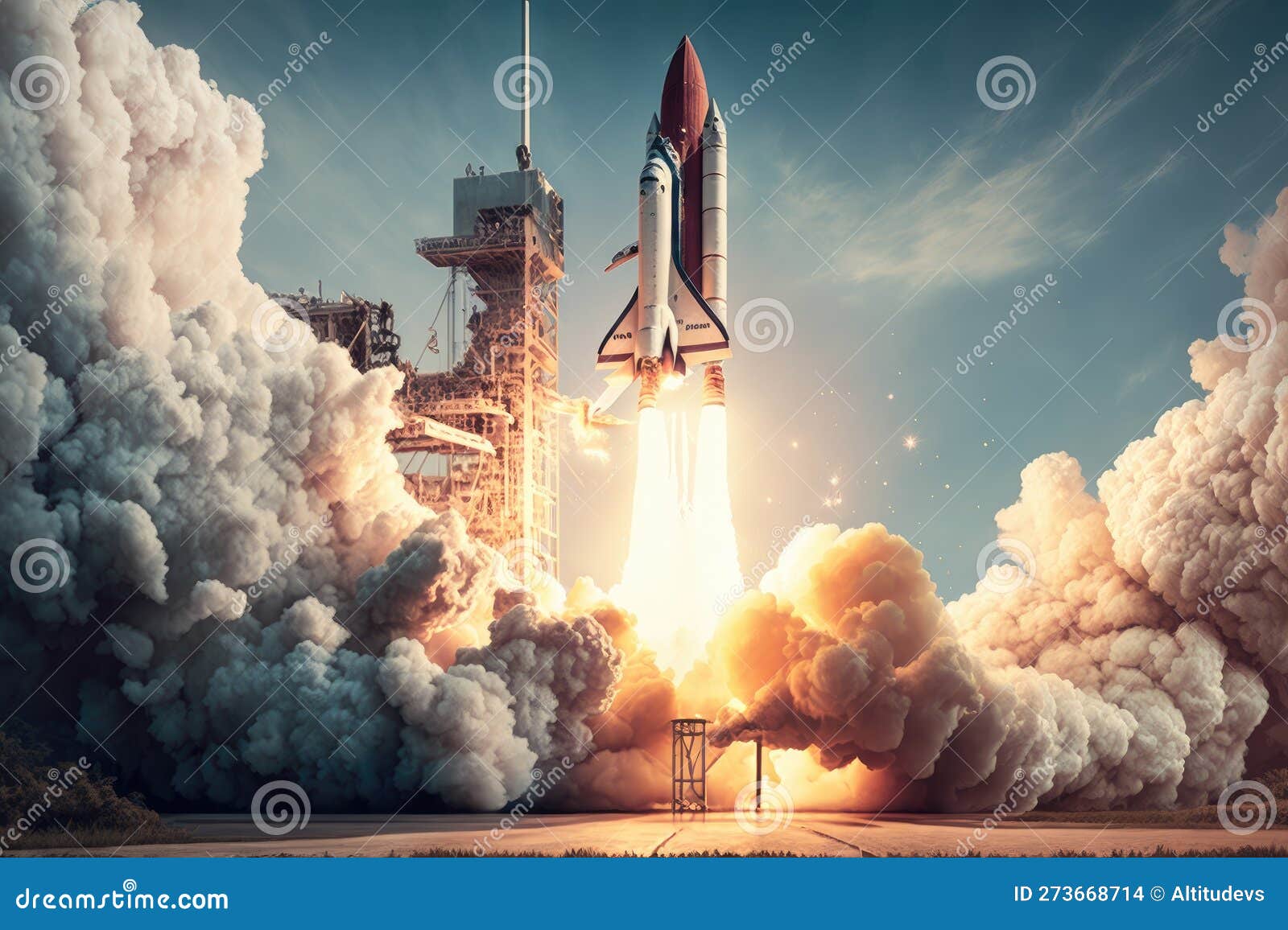 Full-scale Rocket Launch, with Countdown and Liftoff Visible in the ...
