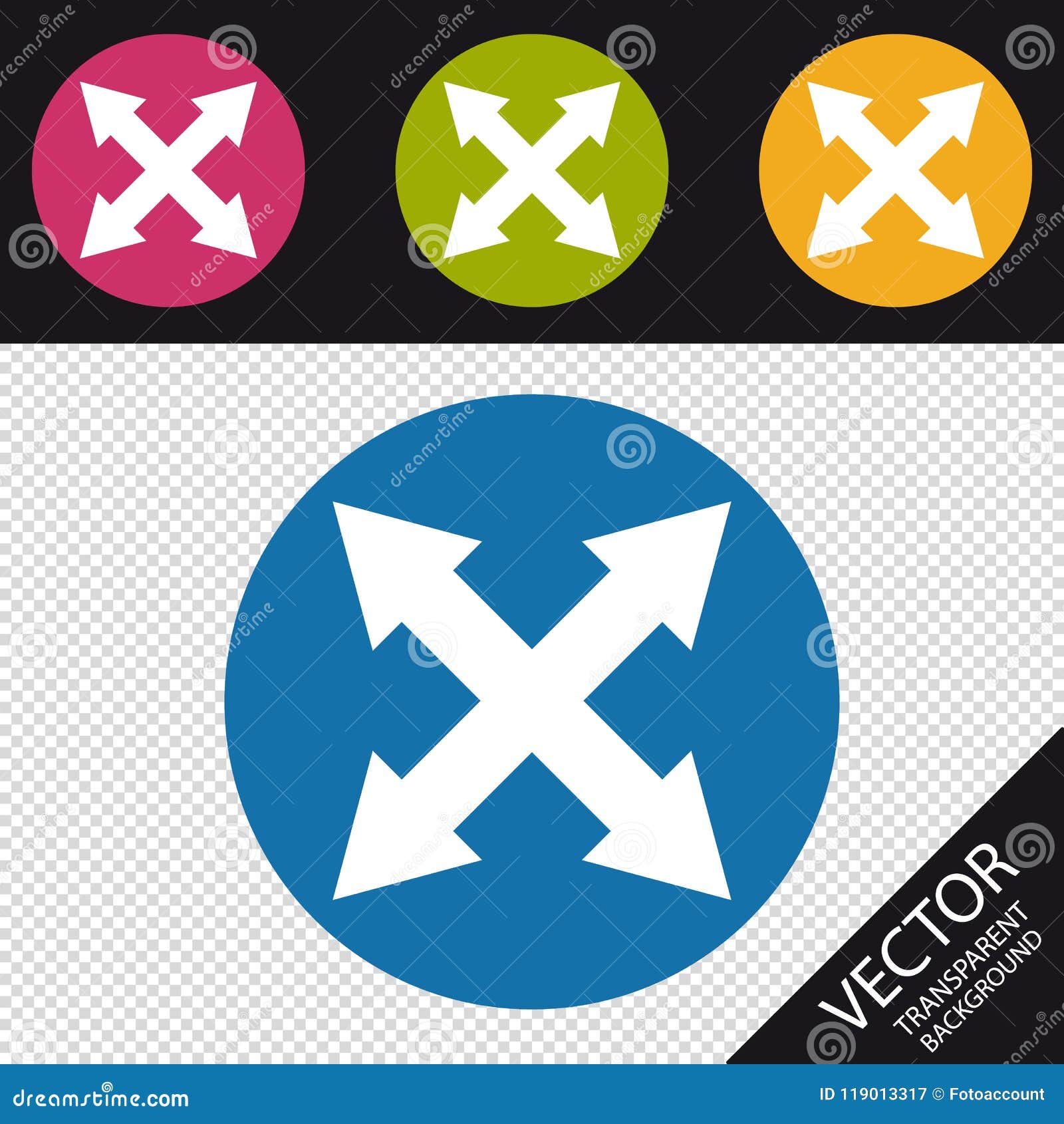 Full Screen Arrows - Vector Illustration - Isolated on Transparent ...