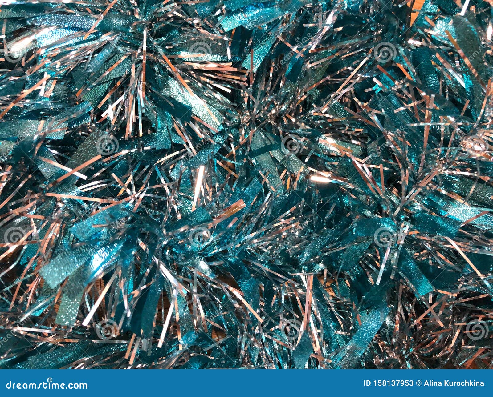 Texture of Blue Tinsel on the Entire Screen Stock Image - Image of ...