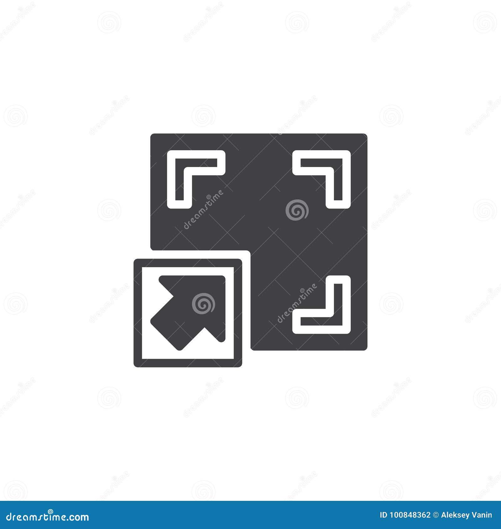 Full Screen Button Icon Vector Stock Vector - Illustration of minimize ...