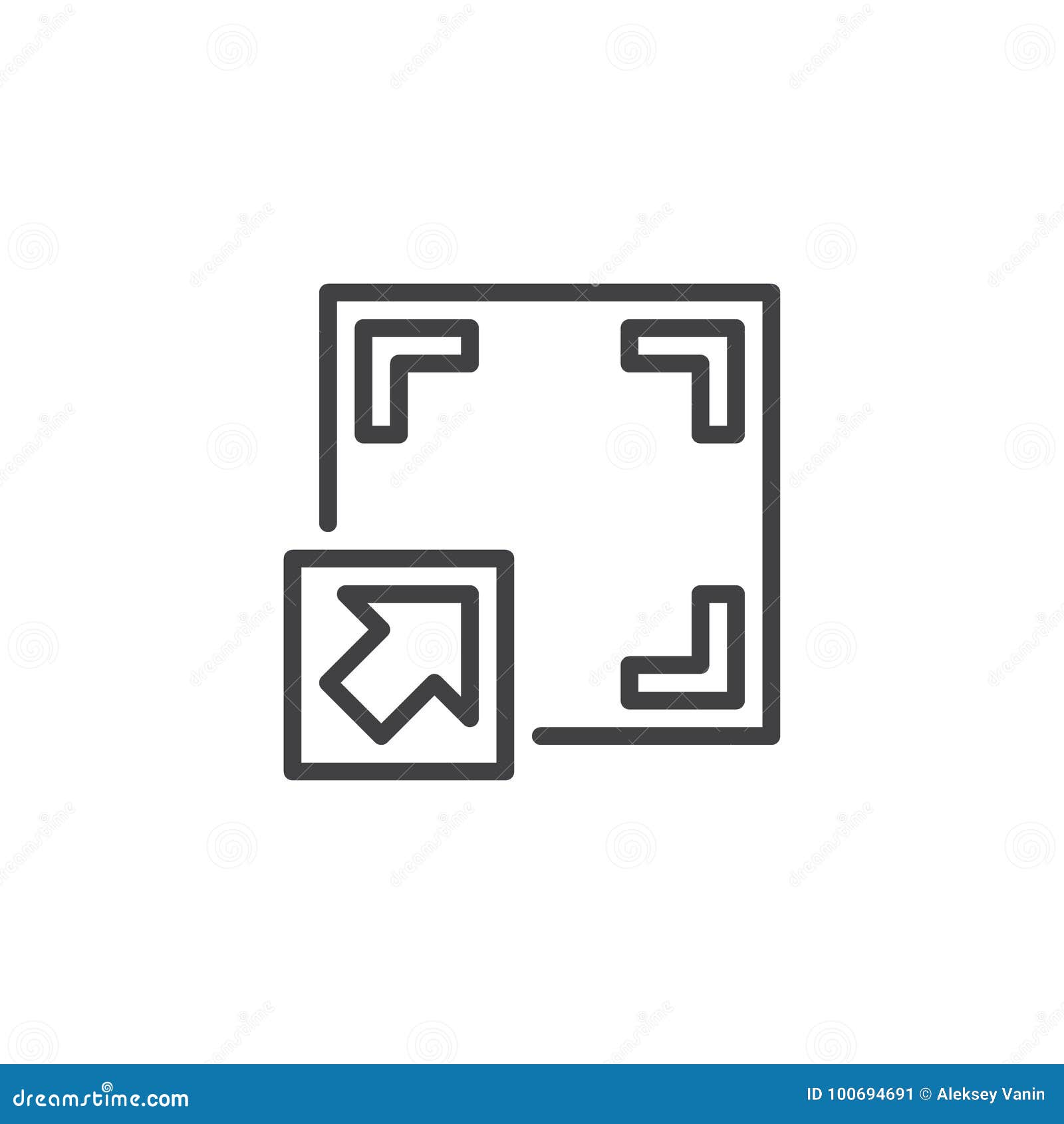 Full Screen Button Line Icon Stock Vector - Illustration of sign, icon ... Full Screen Button Line Icon Stock Vector - Illustration of sign, icon ...