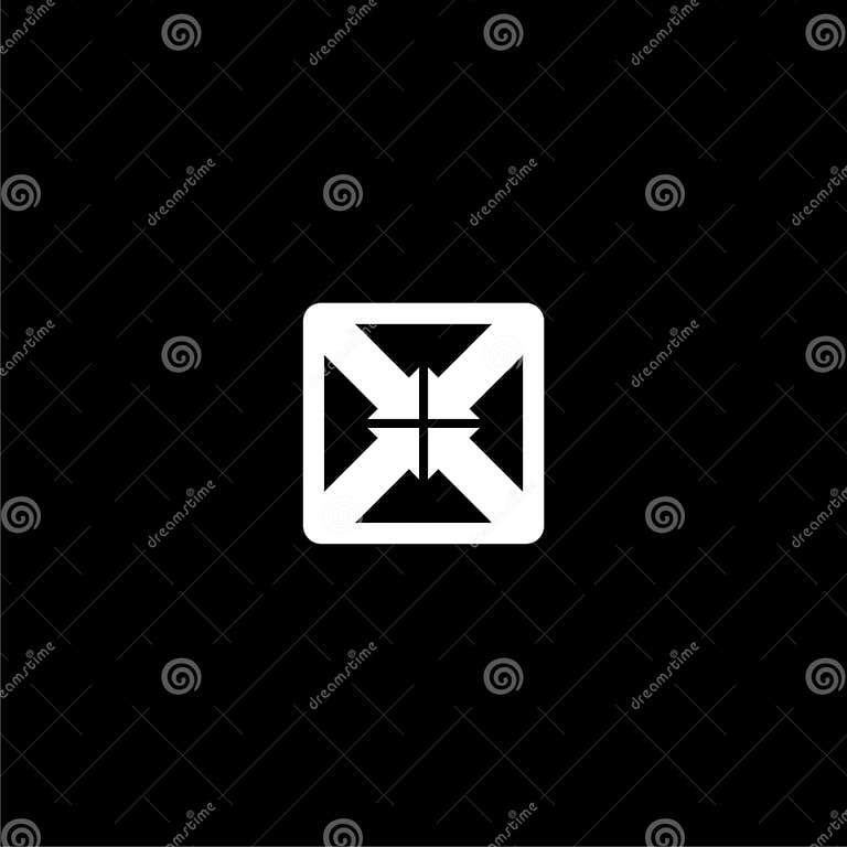 Full Screen Dark Mode Icon Isolated on Dark Background Stock Vector ...