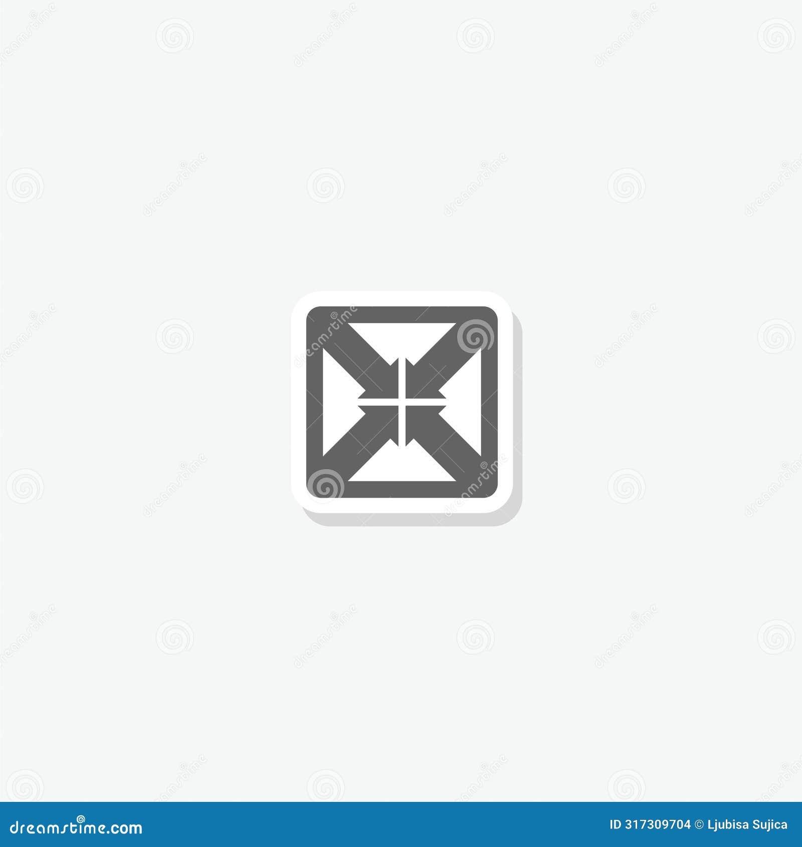 Full Screen Enter or Exit Icon Sticker Isolated on Gray Background ...