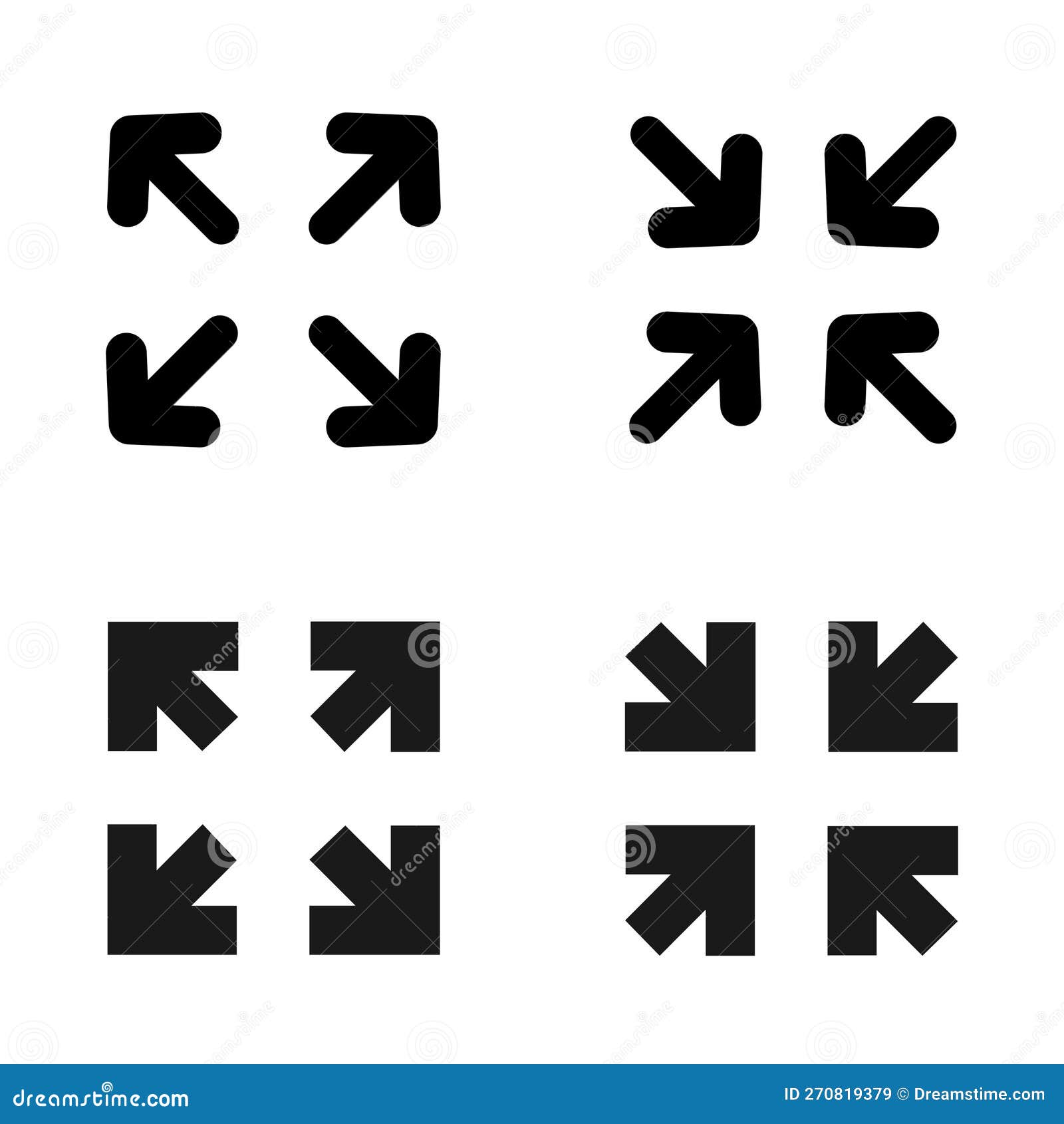 Full Screen and Exit Full Screen Icon Set Stock Vector - Illustration ... Full Screen and Exit Full Screen Icon Set Stock Vector - Illustration ...