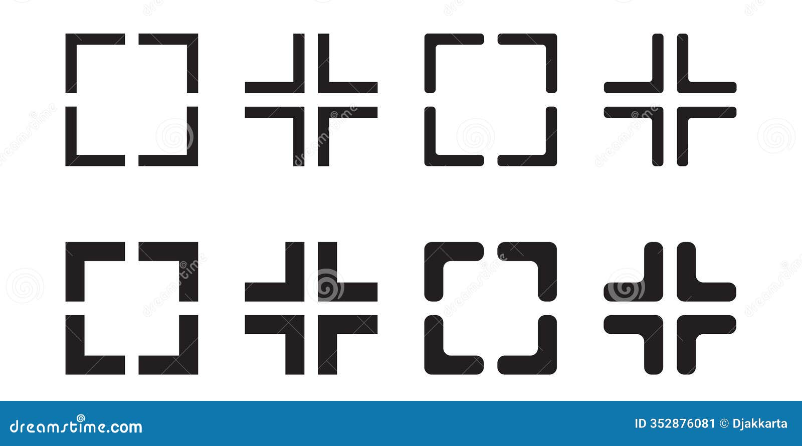 Full Screen and Exit Full Screen Icon Set Stock Illustration ...