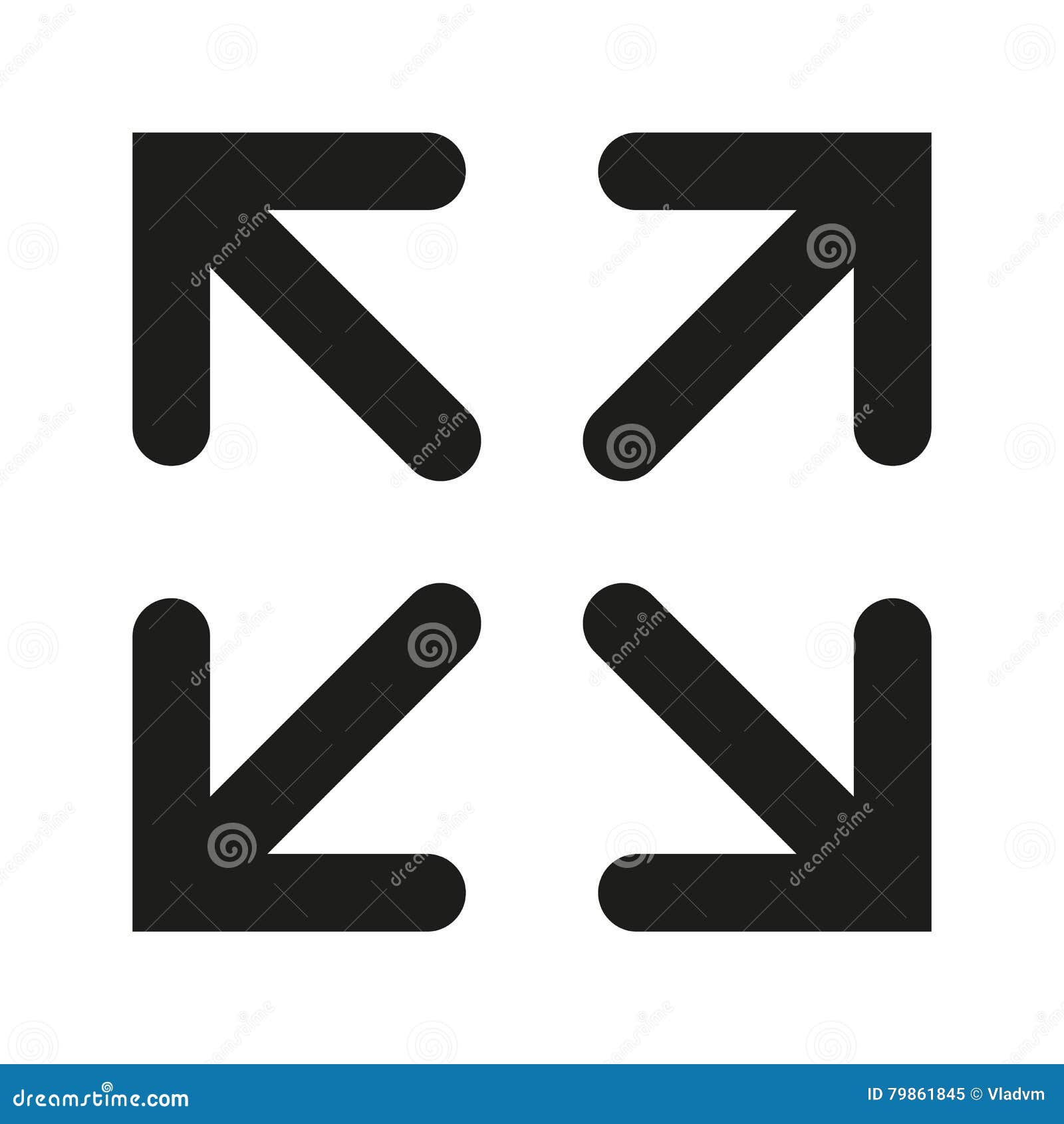 The Full Screen Icon. Arrows Symbol Stock Vector - Illustration of sign ...