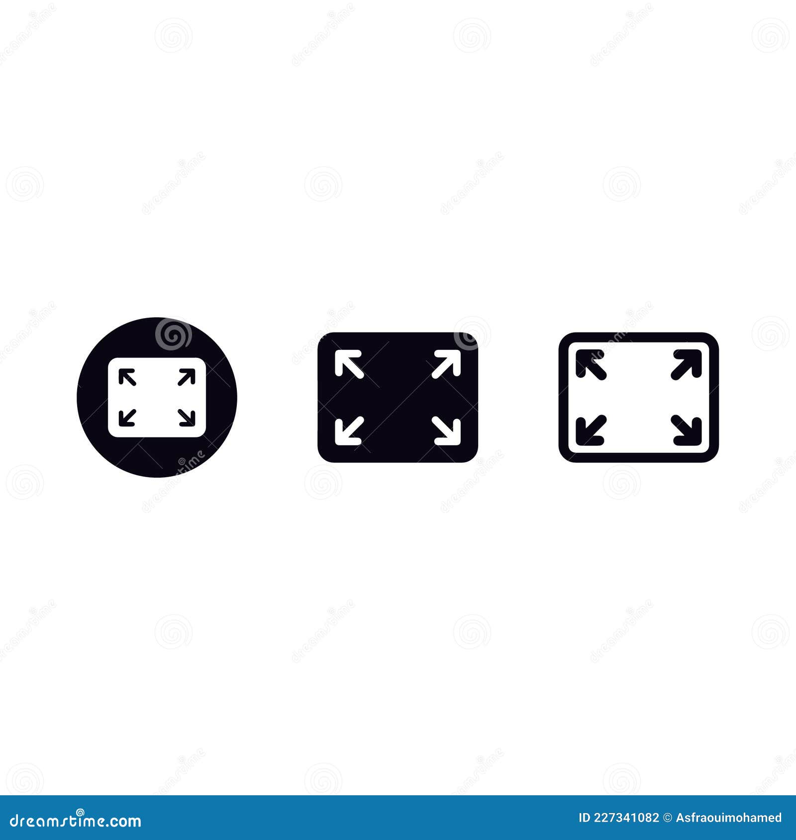 Full Screen Icons Vector Design Stock Vector - Illustration of button ...