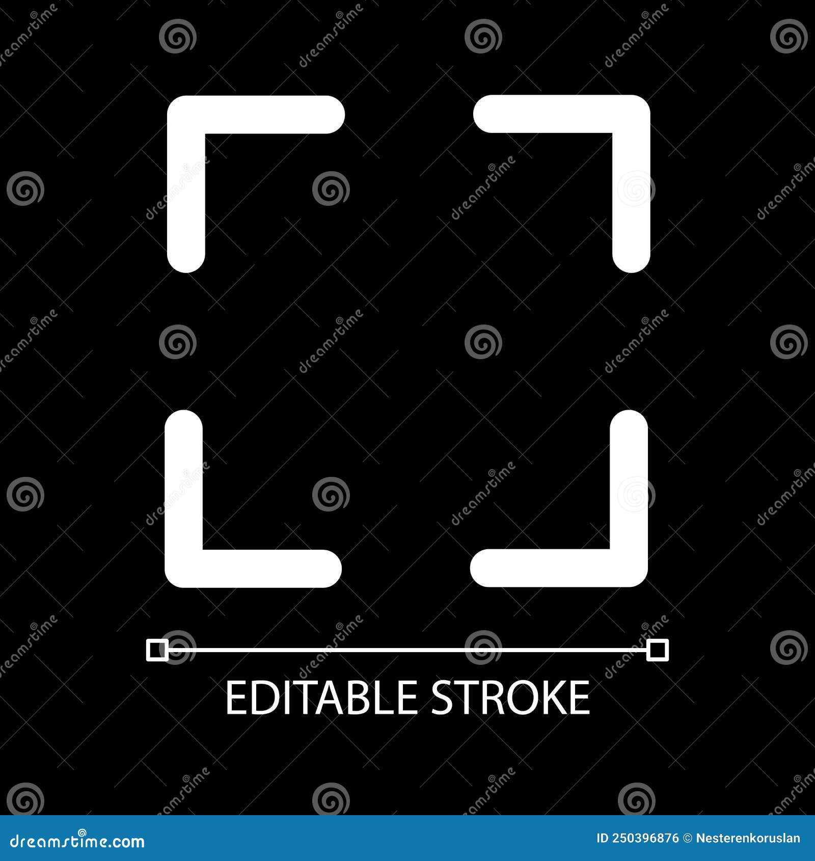 Full Screen Mode White Linear Ui Icon for Dark Theme Stock Vector ...