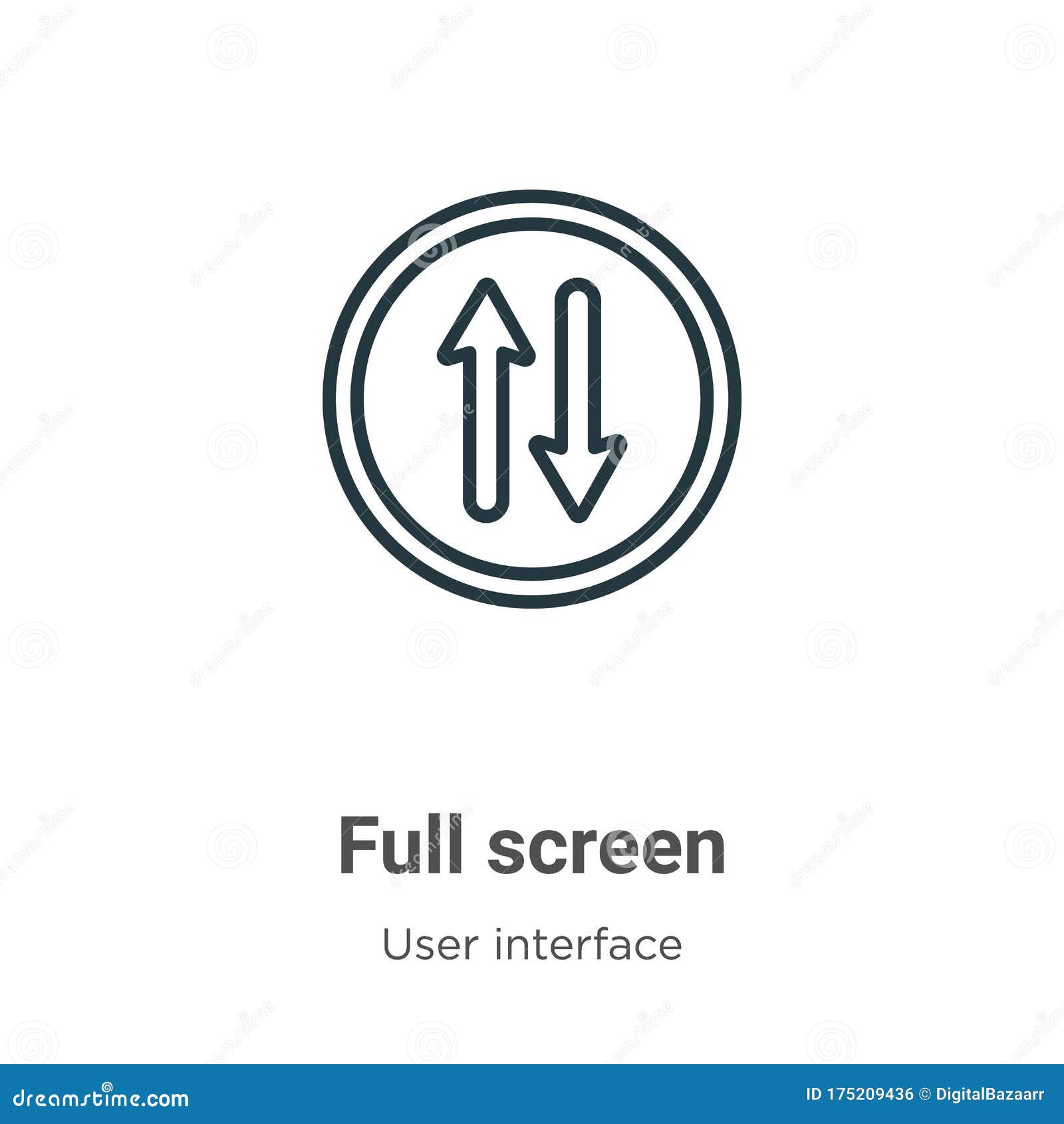 Full Screen Outline Vector Icon. Thin Line Black Full Screen Icon, Flat ...