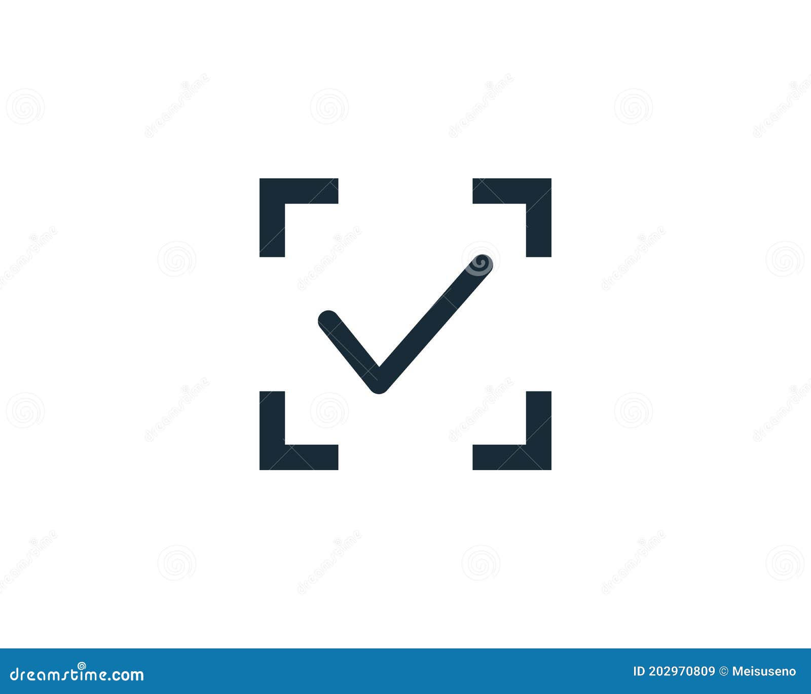 Full Screen Preview and Check Mark Icon Vector Logo Template ...