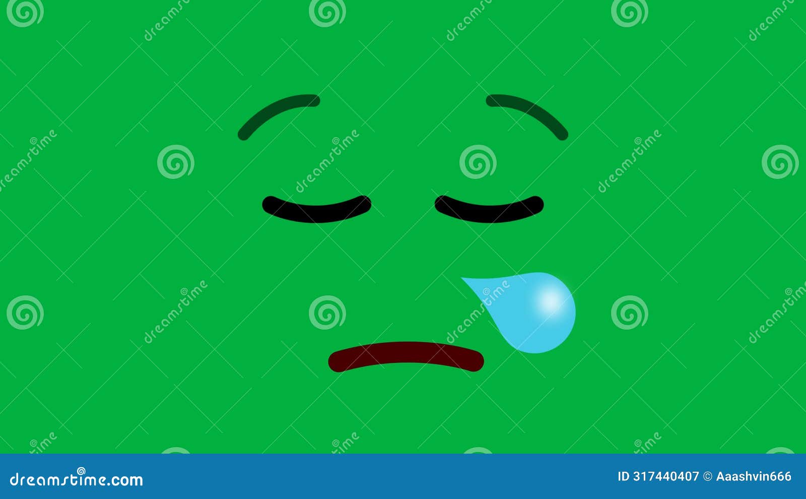 Full Screen Sleeping Expression on Green Screen with Nose Bubble Stock ...