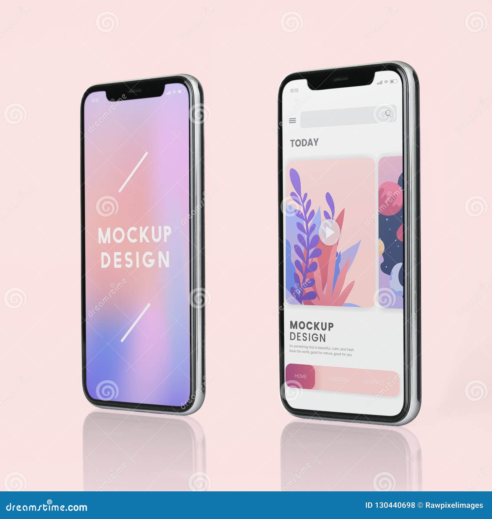 Full Screen Smartphone Mockup Design Stock Photo - Image of ...