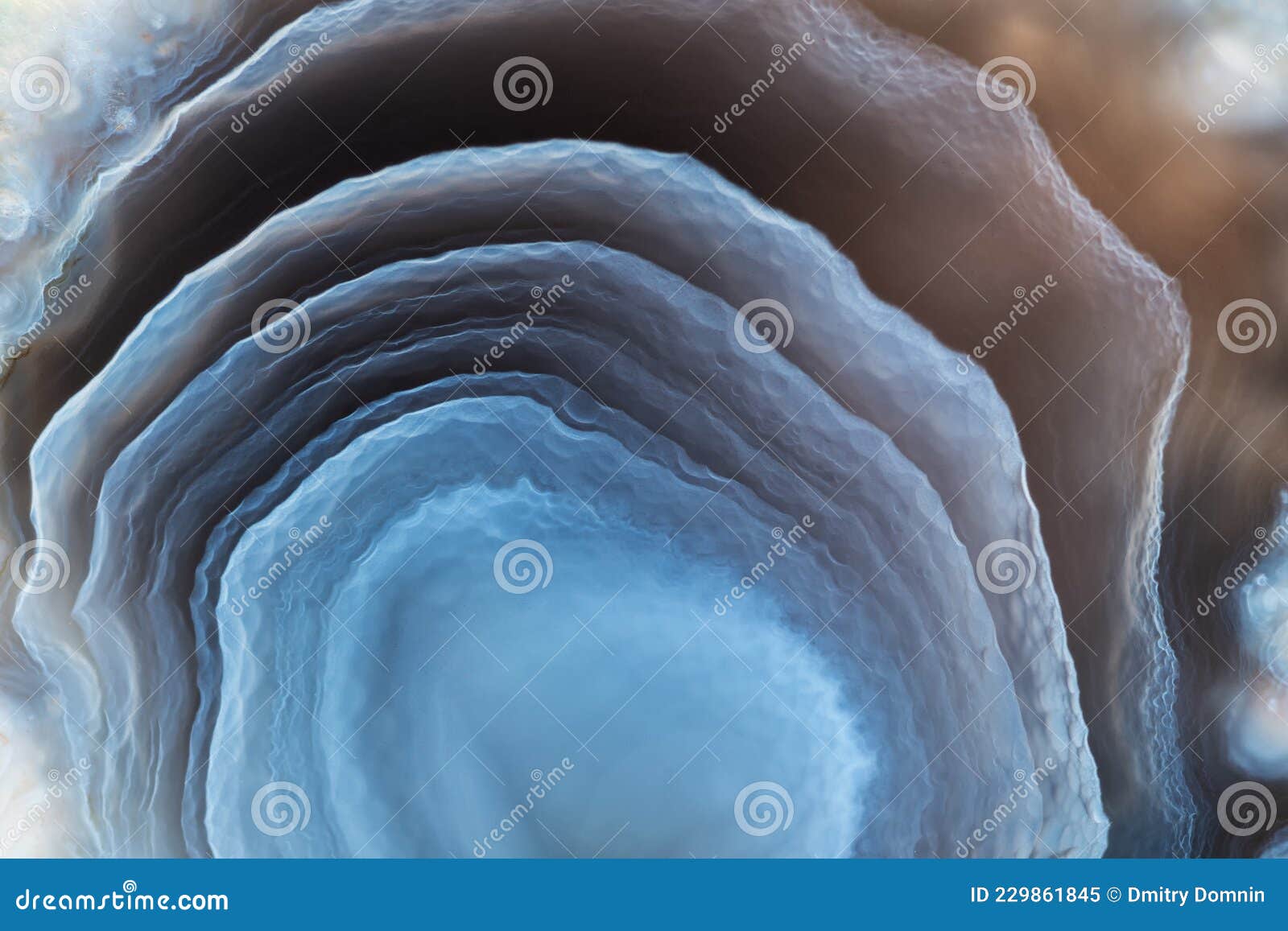 Fragment of Blue Layered Agate Stock Image - Image of beautiful, rock ...