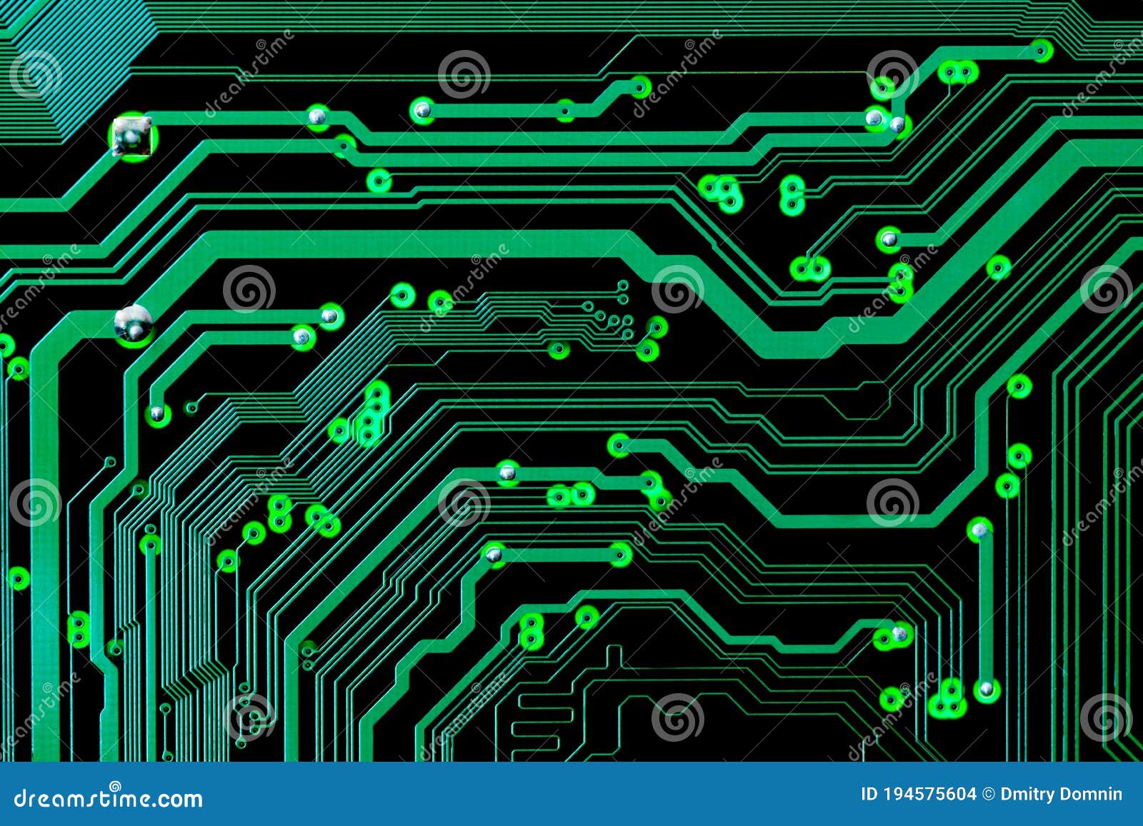 Full-screen Texture of Green Printed Circuit Board Stock Photo - Image ...