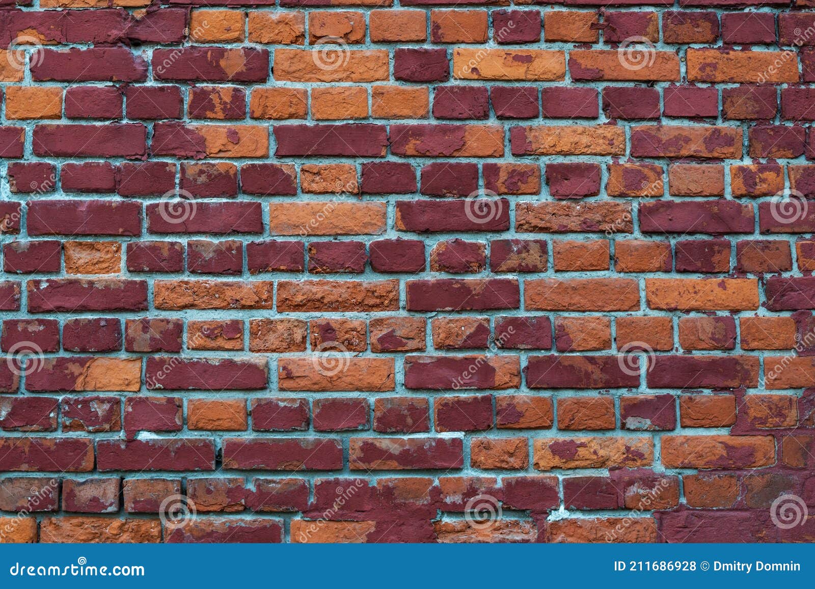 Full-screen Texture of an Old Orange-maroon Brick Wall Stock Photo ...