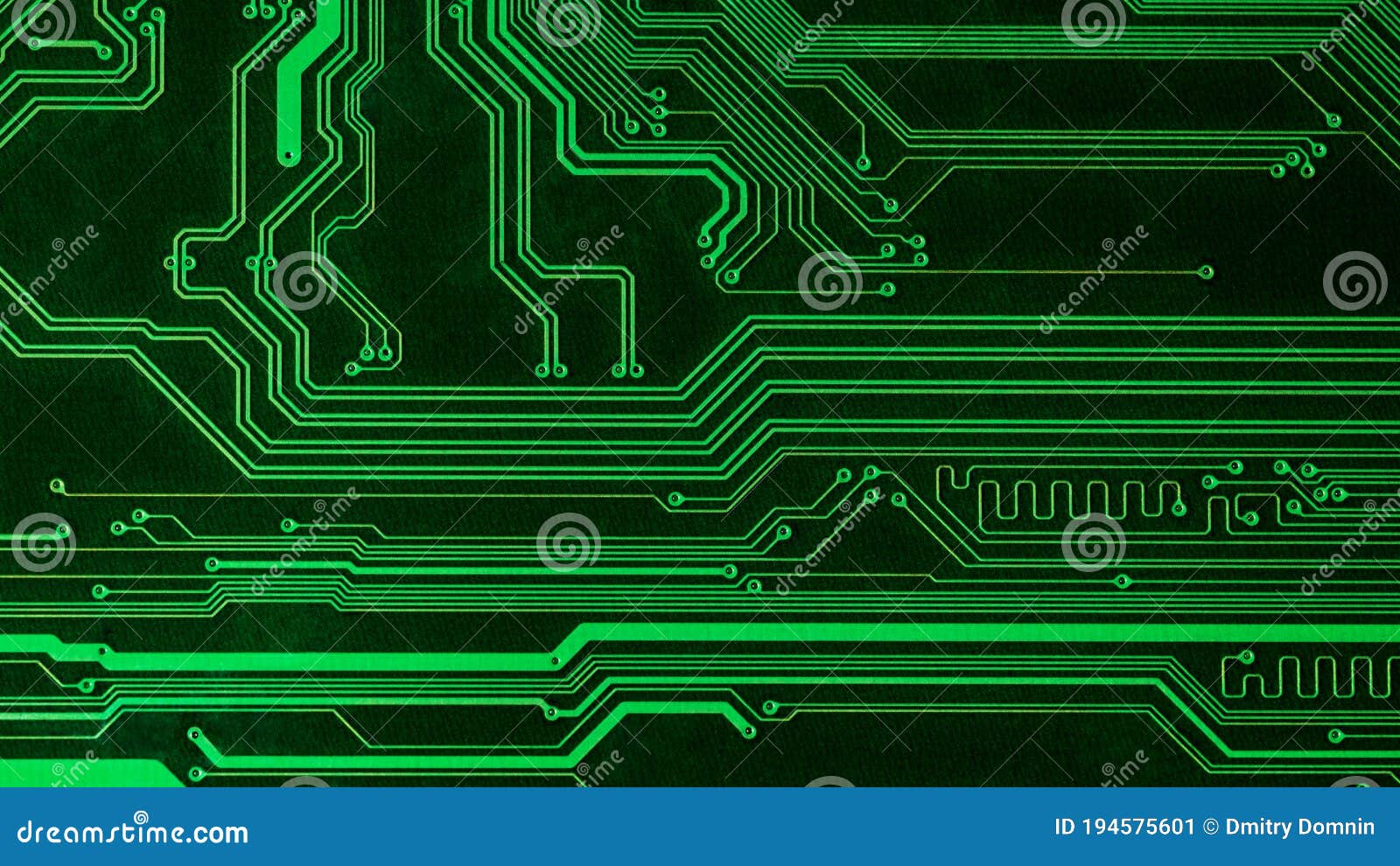 Full Screen Texture of Tracks on a Green Printed Circuit Board Stock ...