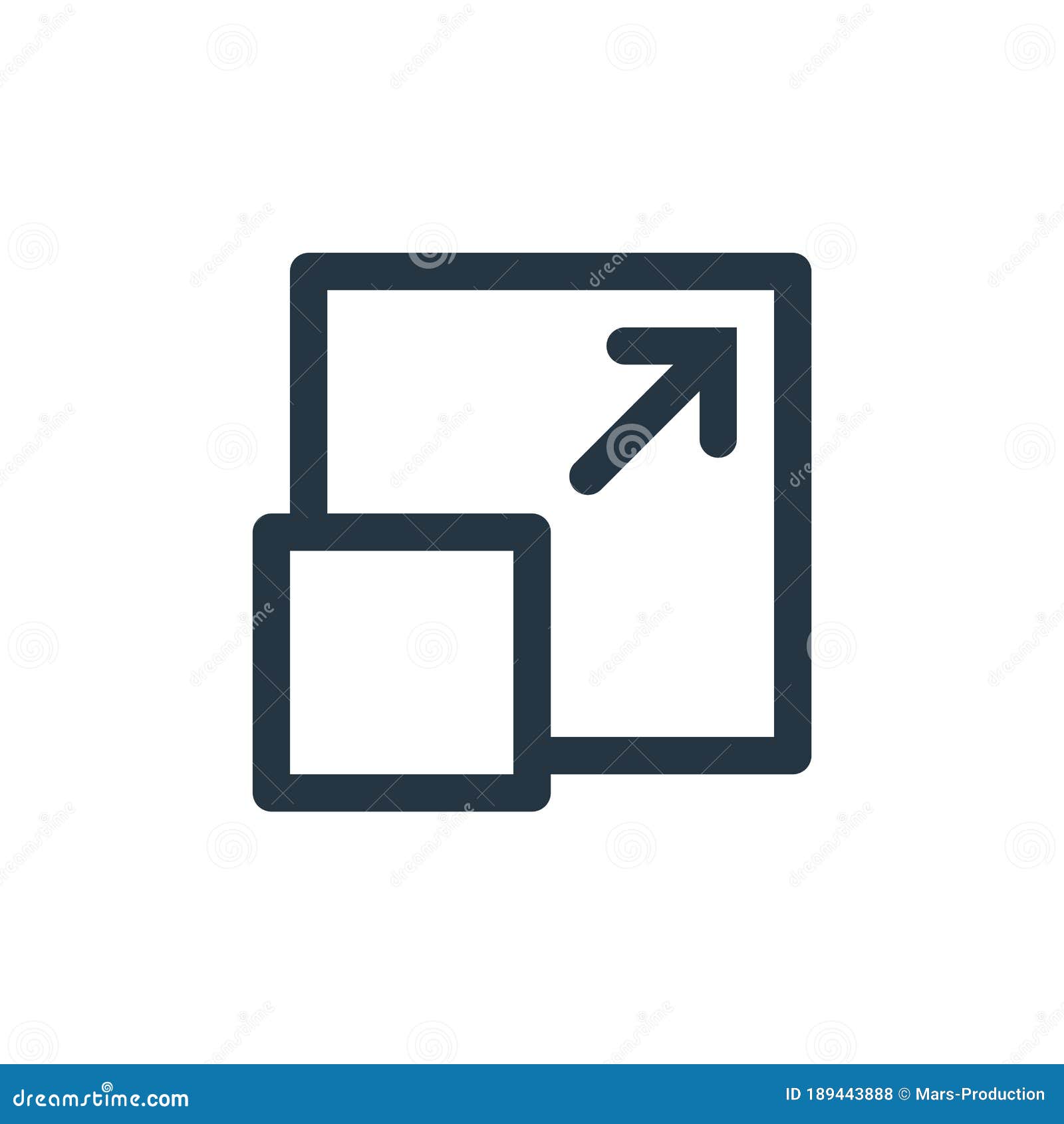 Full Screen Vector Icon Isolated on White Background. Outline, Thin ...