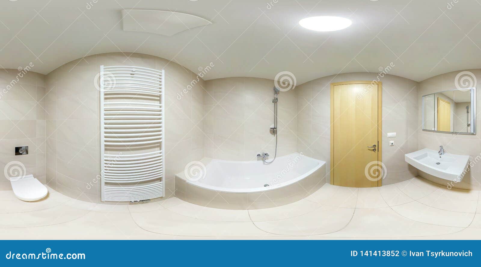 Full Seamlees Panorama 360 Degrees Angle View in Modern White Empty ...