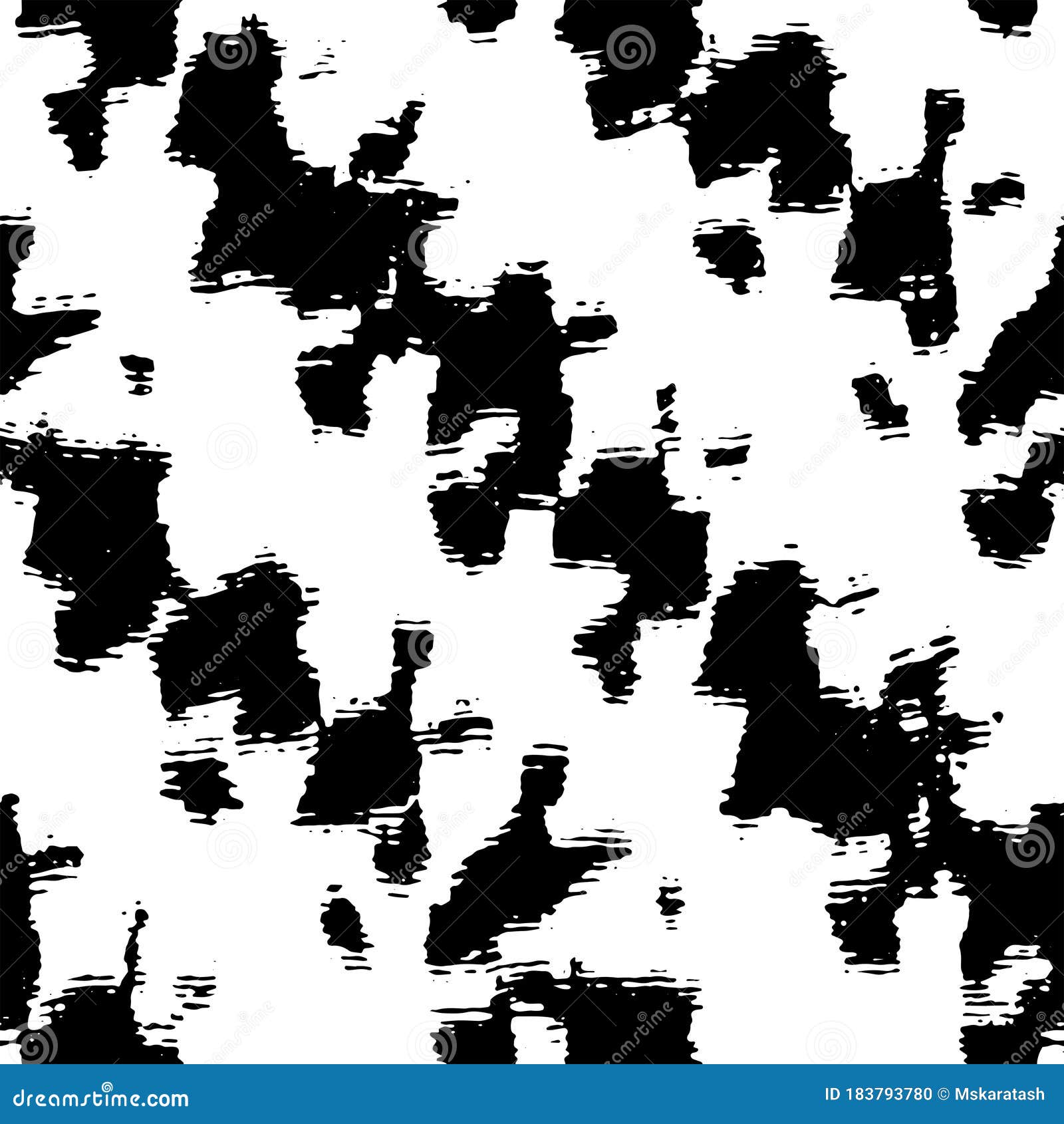Full Seamless Abstract Distressed Pattern. Monochrome Vector Stock ...