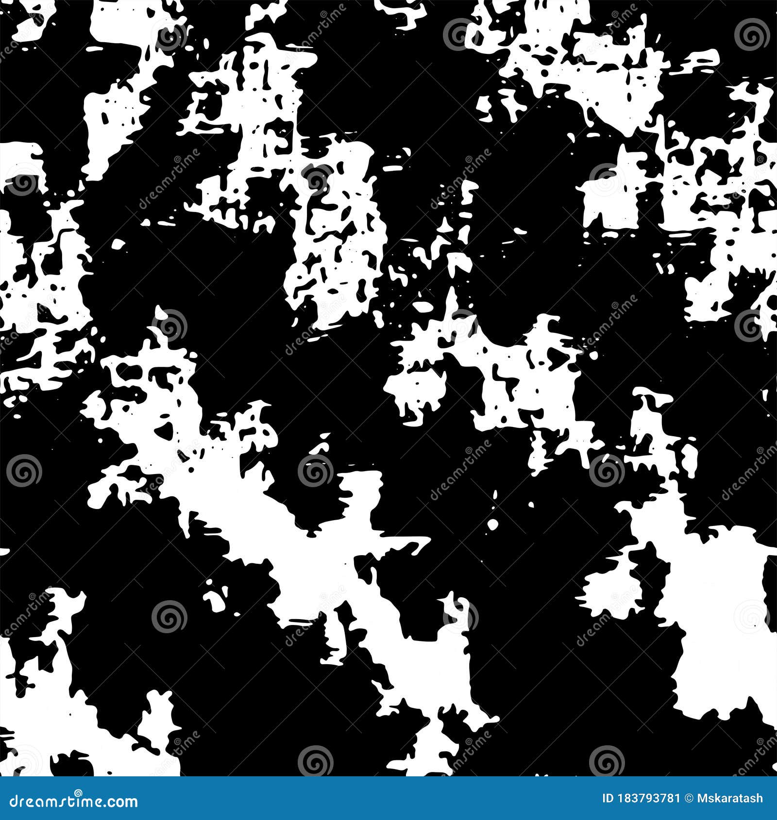 Full Seamless Abstract Distressed Pattern. Monochrome Vector Stock ...